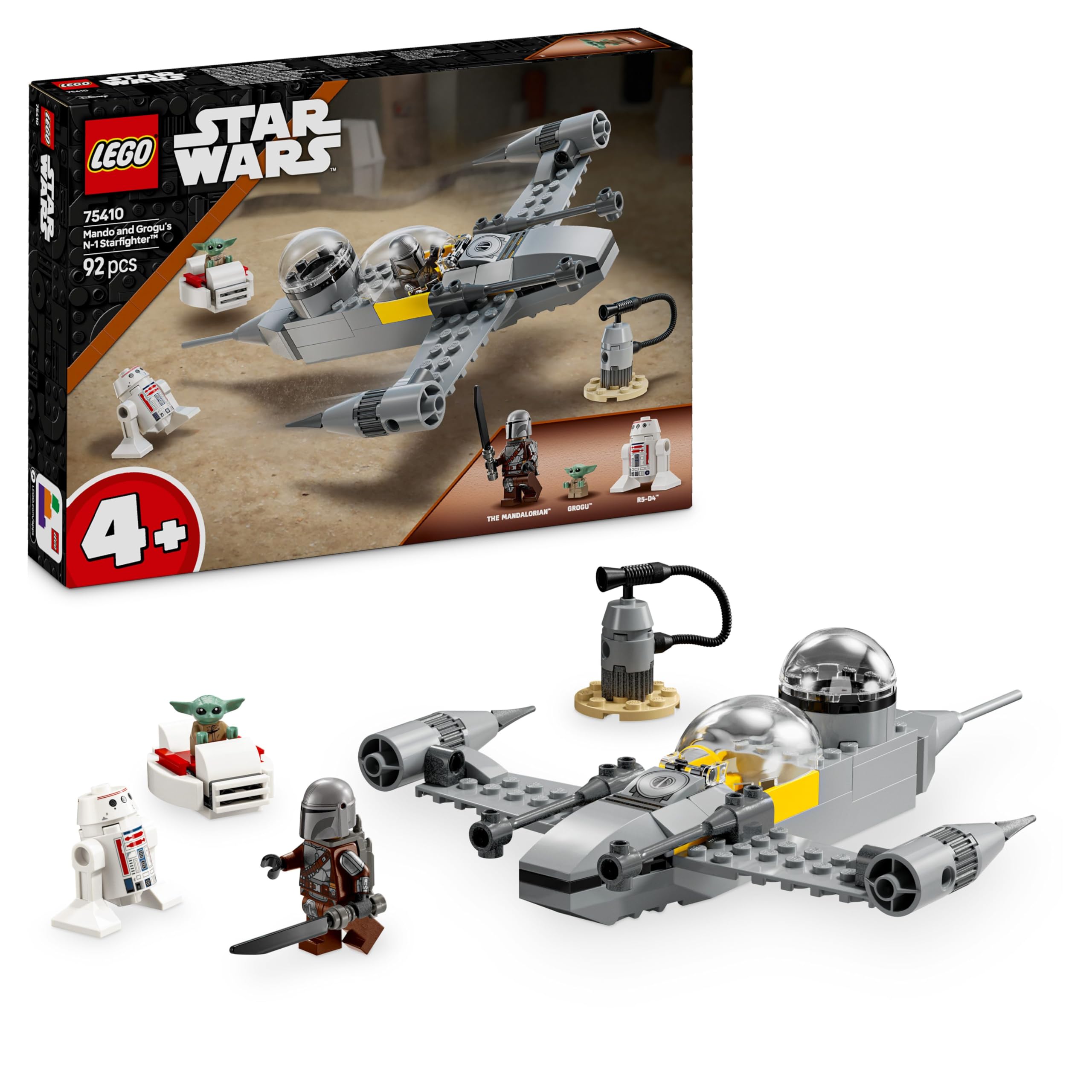LEGO Star Wars 75410 Mando and Grogu’s N-1 Starfighter Building Toy ...