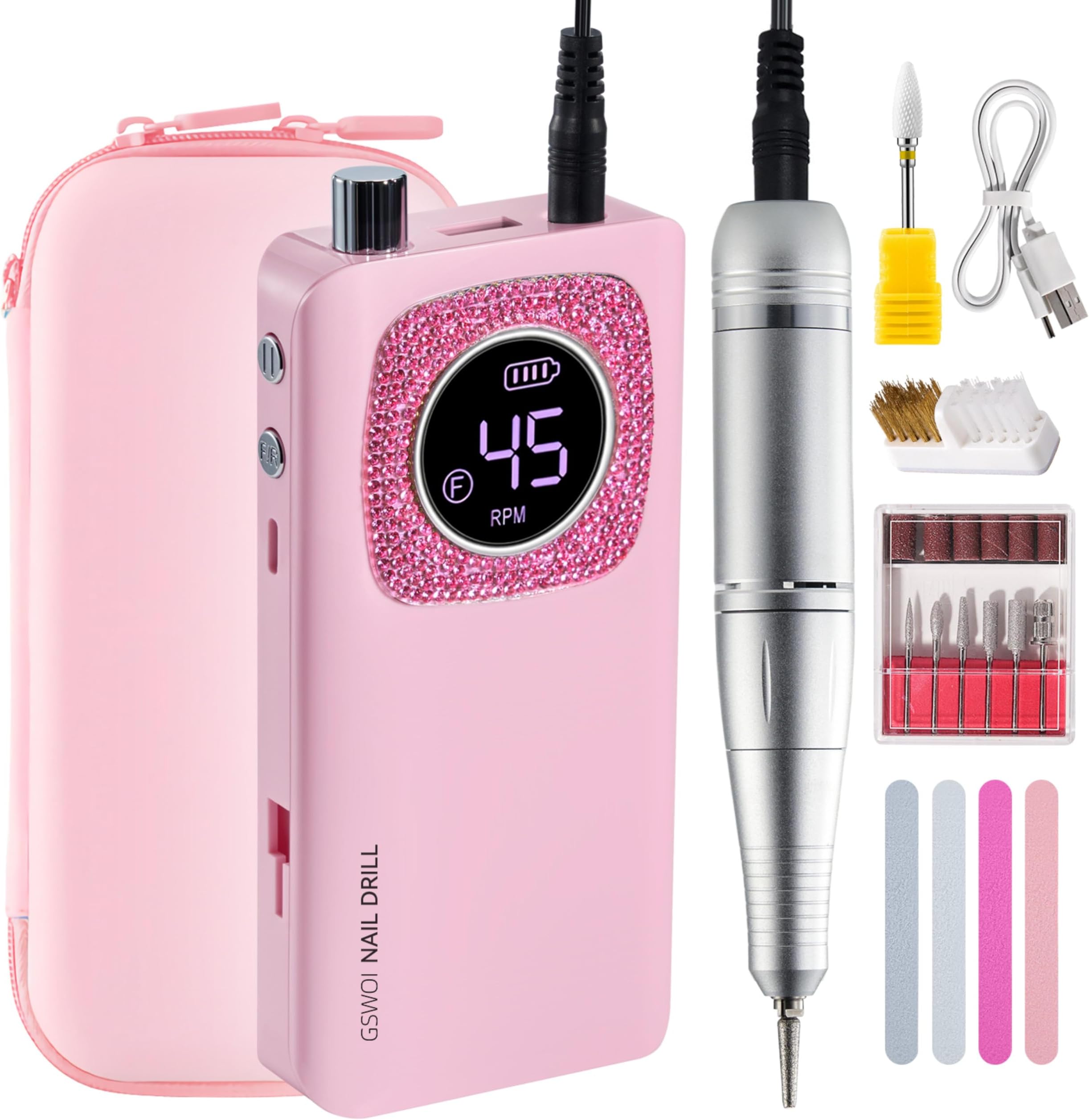 Amazon.com: 45000RPM Professional Portable Nail Drill Electric File ...