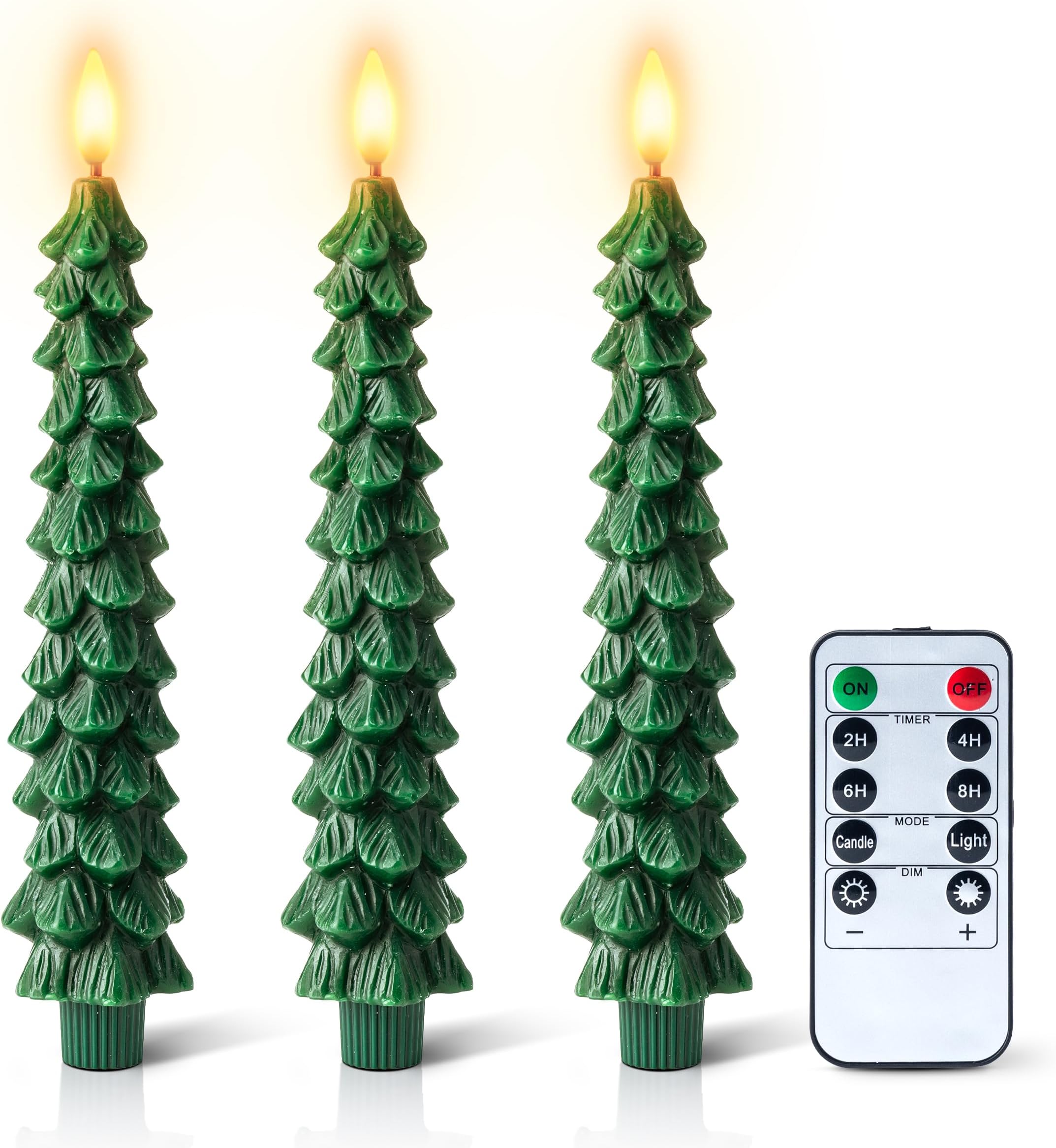 Amazon.com: Stmarry 4 Pack Christmas Tree Candles with Remote, 9.65 ...