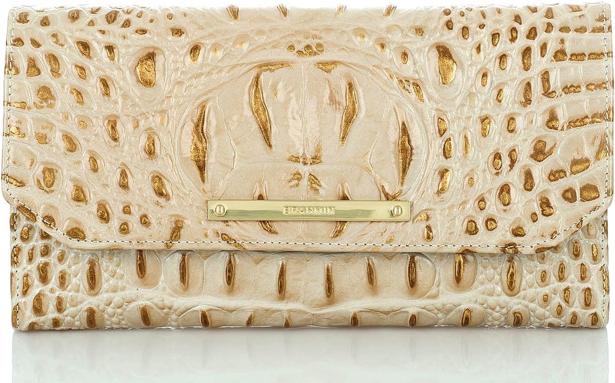 Amazon.com: Brahmin Soft Checkbook wallet Champagne Melbourne ...