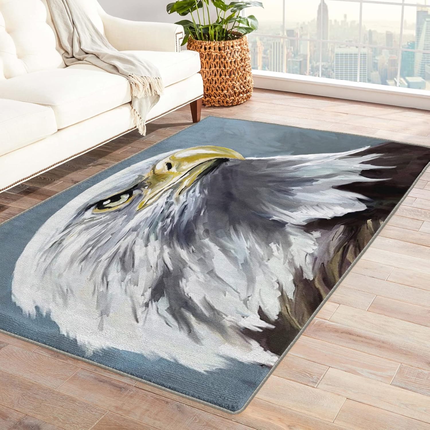 Amazon.com: Bald Eagle Area Rug 6x9 ft for Bedroom Living Room - Eagle ...