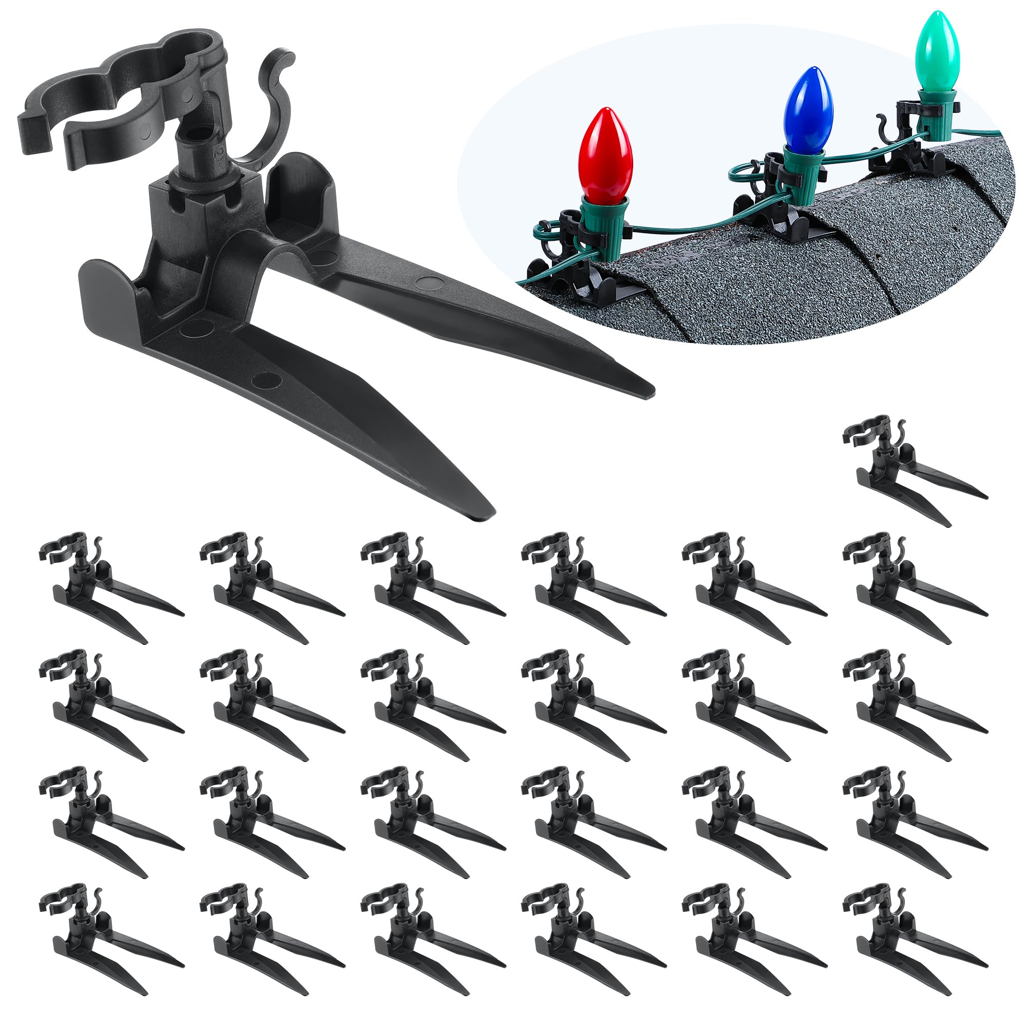 Amazon.com: Meonum 25PCS Light Clips Hooks, Gutter Clips, Christmas ...