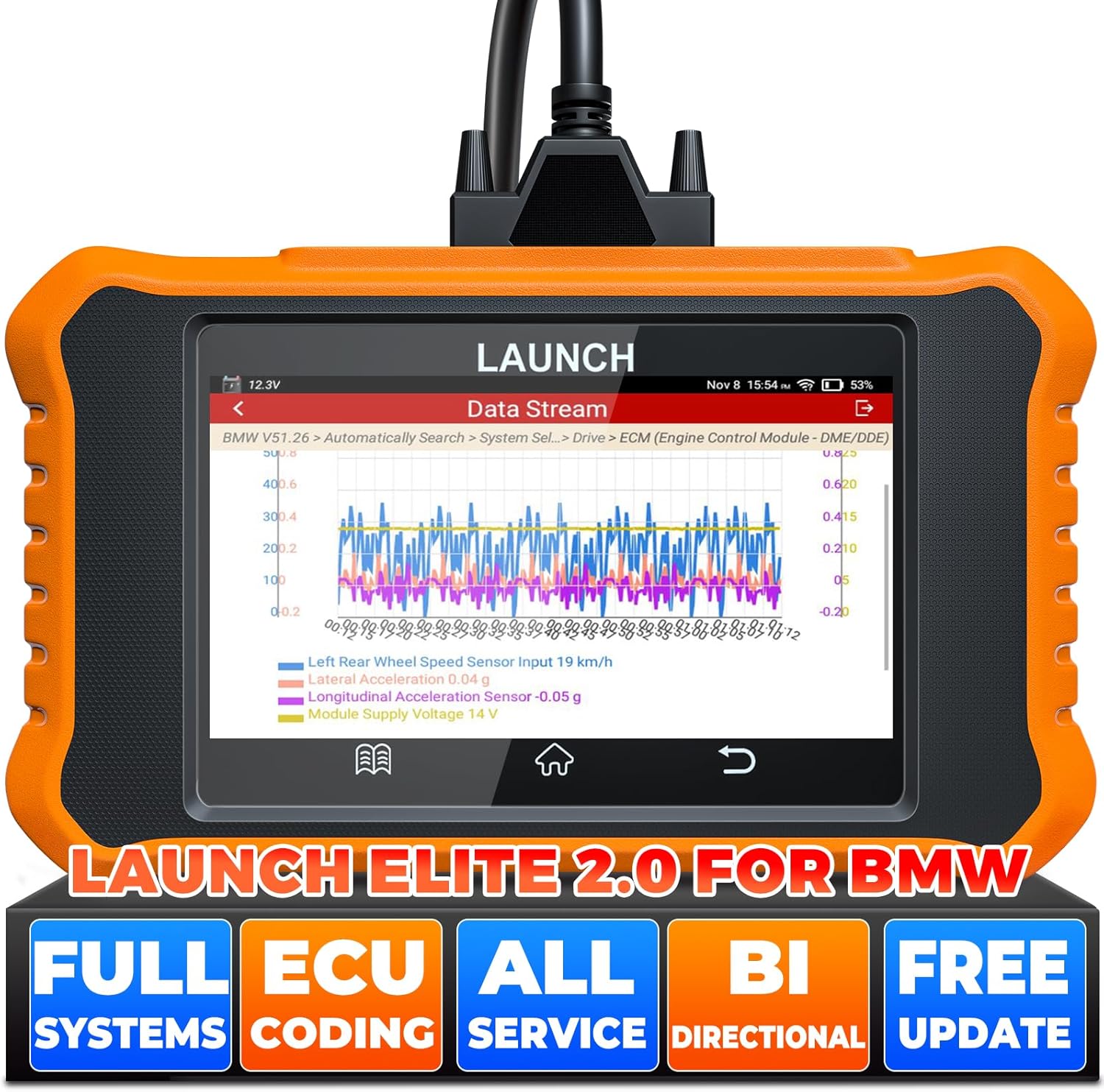 LAUNCH Creader Elite V2.0 for BMW OBD2 Scanner, 2025 Full Systems Bi ...