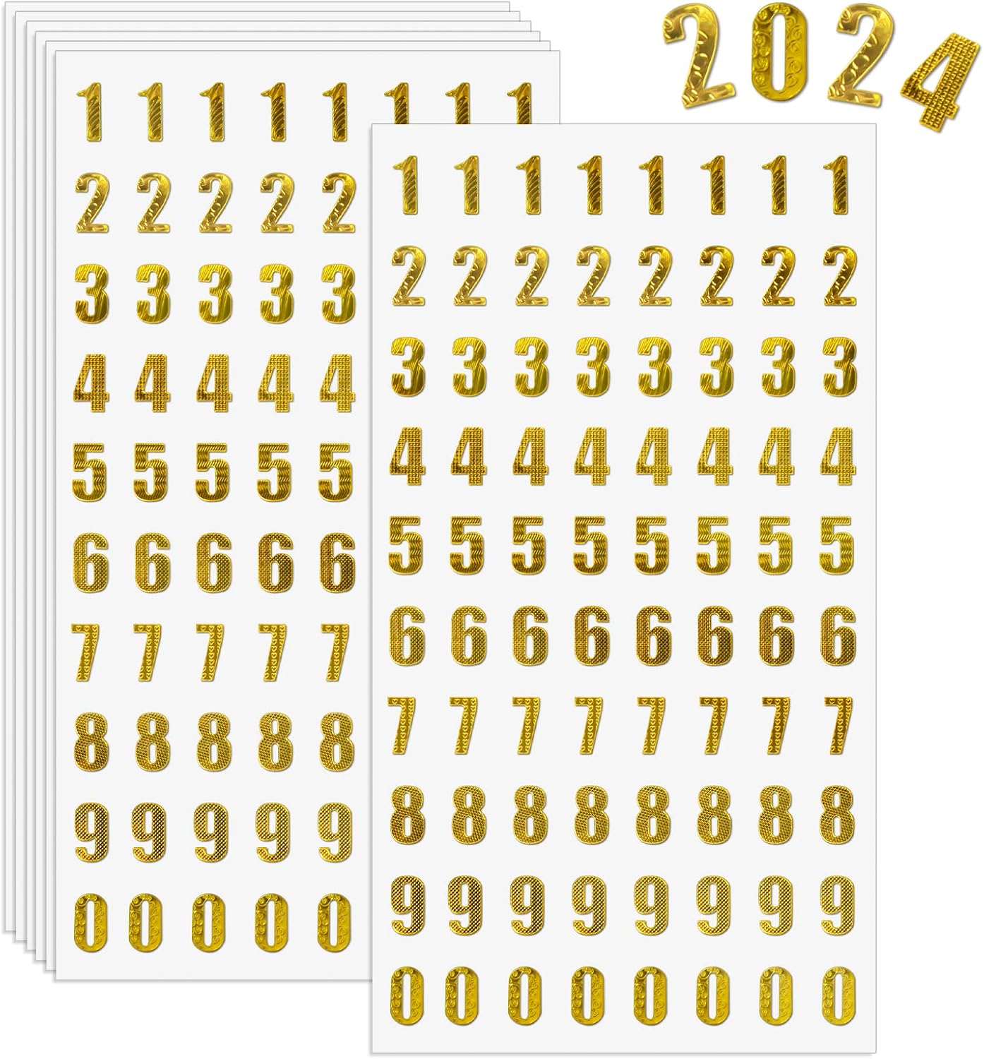7 Sheets Number Stickers, 1 inch Gold Number Stickers, Graduation Cap ...