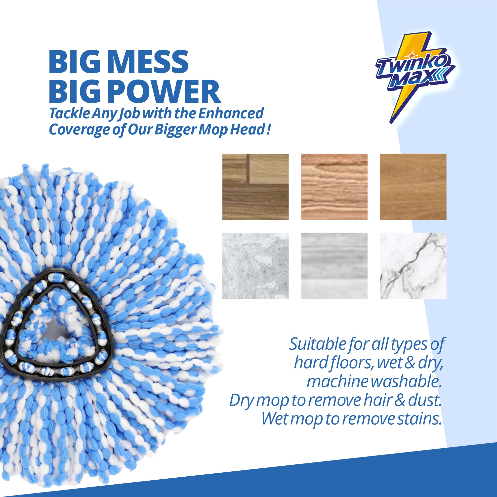 Snapklik.com : Twinko Max Spin Mop Replacement Kit Without Bucket ...
