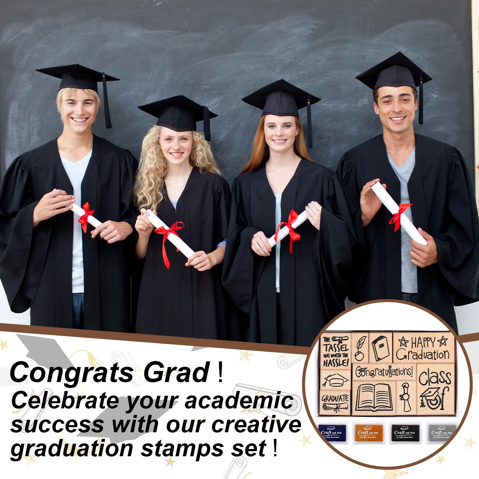 Snapklik.com : Sinload 10 Pcs Graduation Stamps For Card Making 10 ...