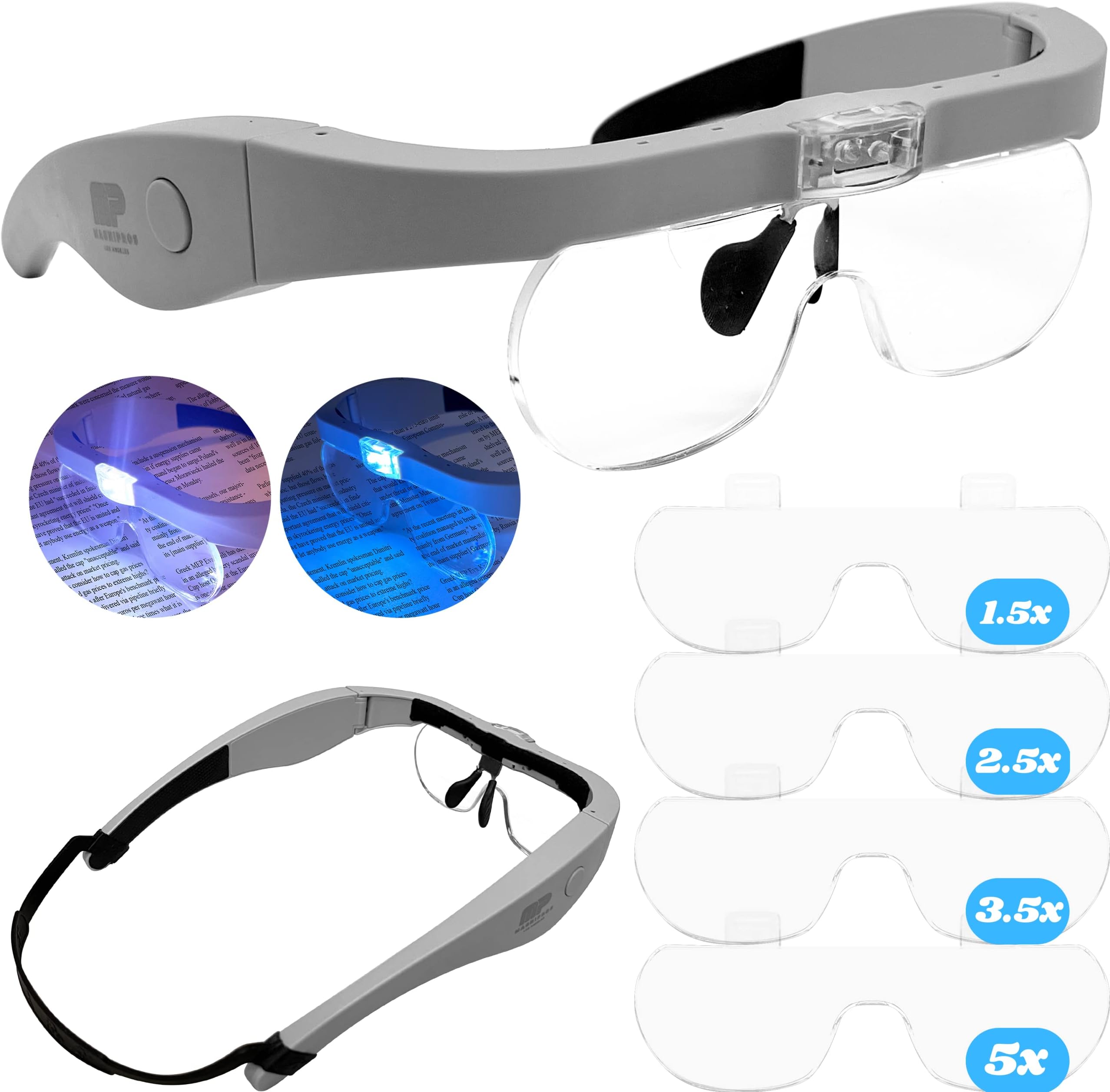 Amazon.com: EMILYSTORES LED Light Glasses Helmet Magnifier for Eyelash ...