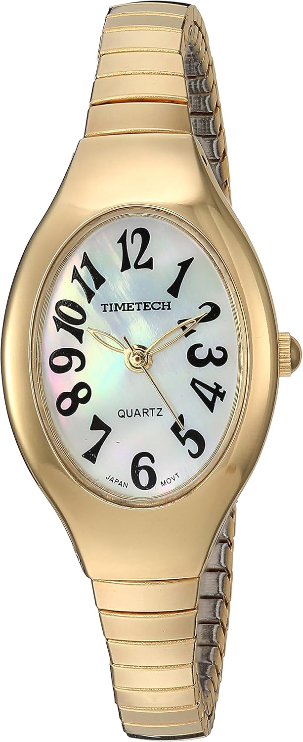 Amazon.com: Timetech Women's Easy to Read Wrist Watch - Oval Shape with Expansion Band and ...
