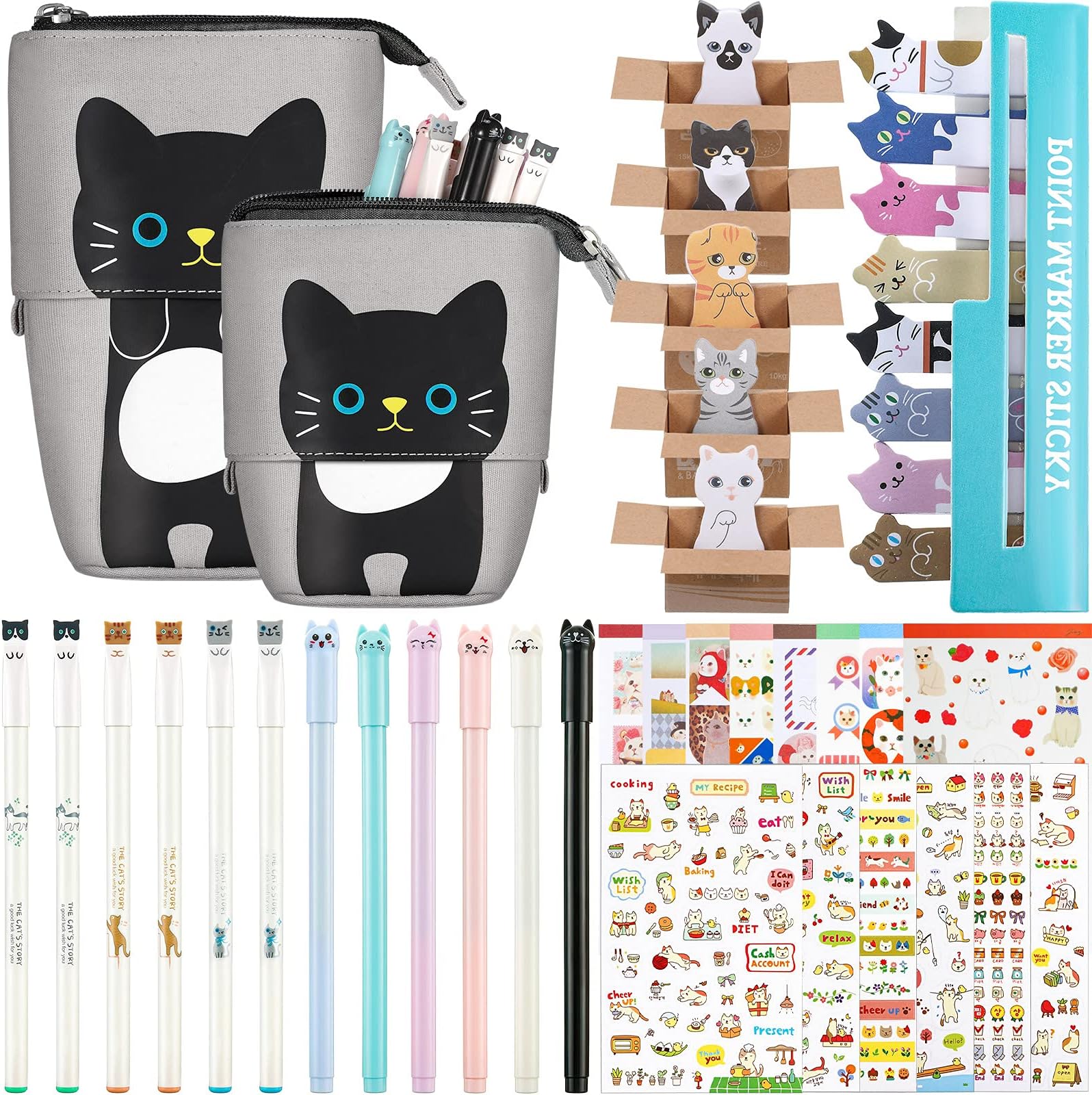 Amazon.com: Kogcmeetl 405 Pcs Cute School Supplies Kawaii Stationery ...