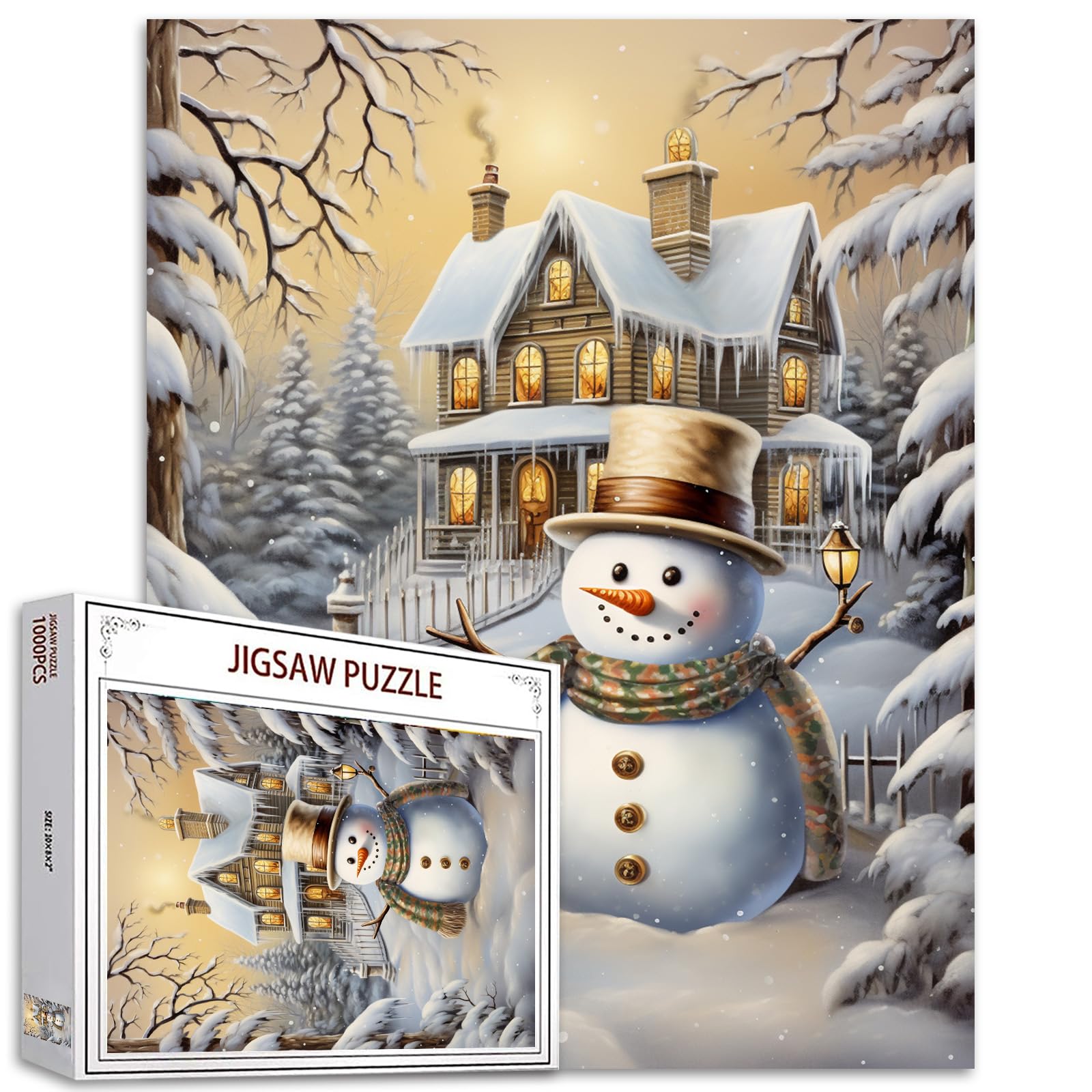 Amazon.com: Tucocoo 1000 Pieces Jigsaw Puzzles for Adults Winter Scene ...
