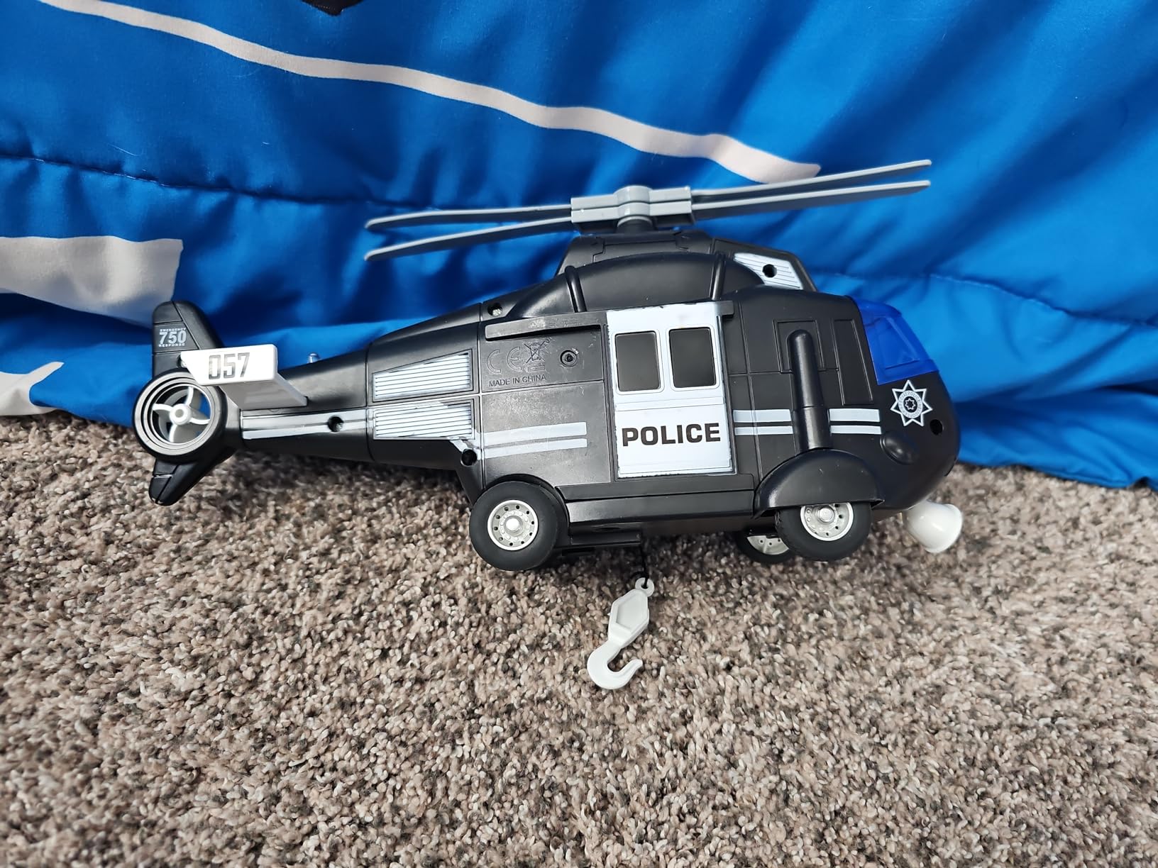 Amazon.com: Vokodo Police Helicopter 11" With Lights And Sounds Push ...