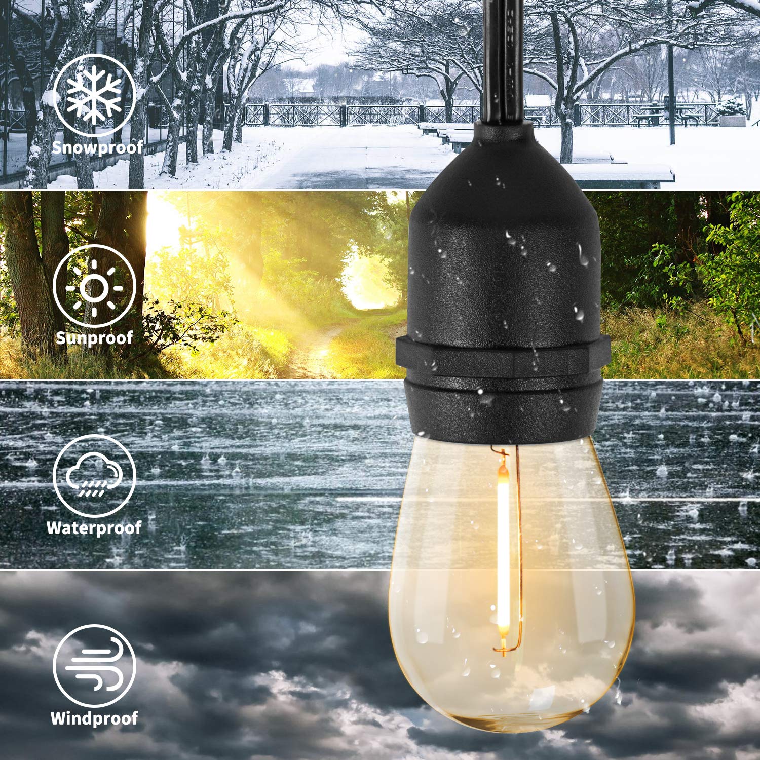 ASSORTED ITEMS S14 Solar String Lights Outdoor 34Ft Patio Lights with ...