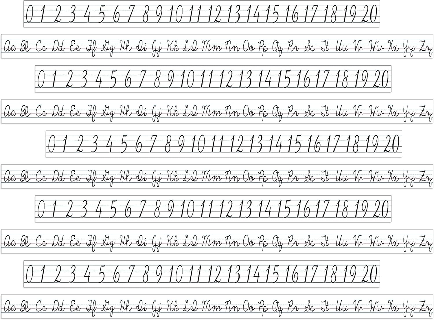 Amazon.com: Humyoun 32 Pcs Cursive Alphabet and Number Line for ...