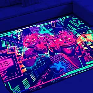 Amazon.com: Funny Gaming Office Chair Mat for Carpet Blacklight UV ...
