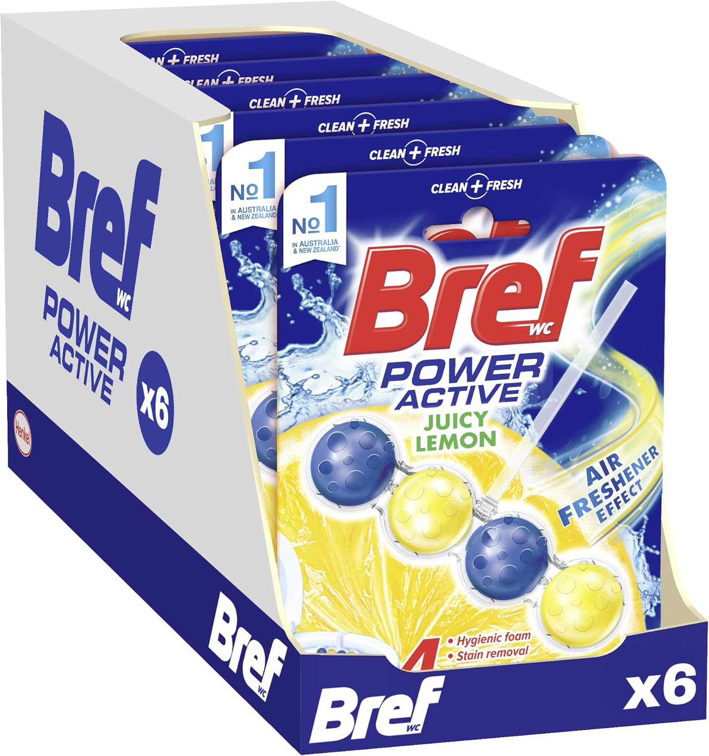 Bref Power Active Lemon 4in1, In Bowl Toilet Cleaner, 50 g (Pack of 6 ...
