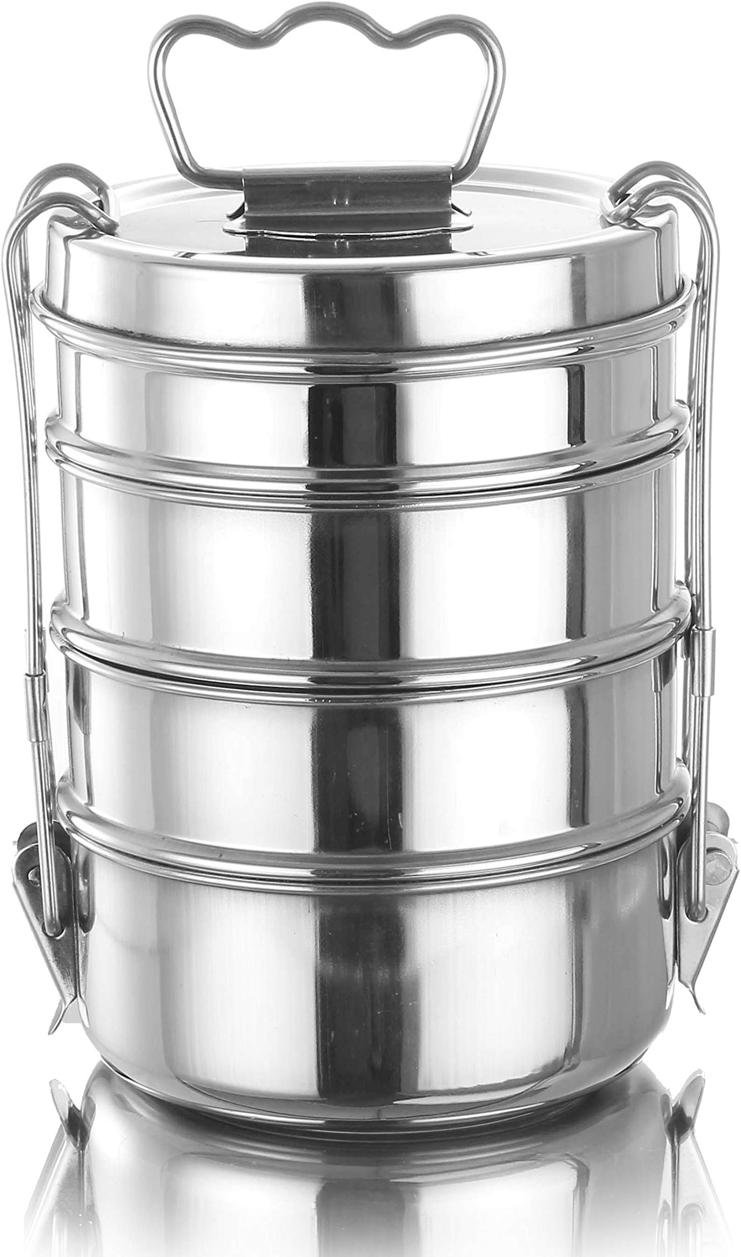 Buy Ambit Stainless Steel Strong Clip Carrier Lunch Box Lunch Box 4 ...