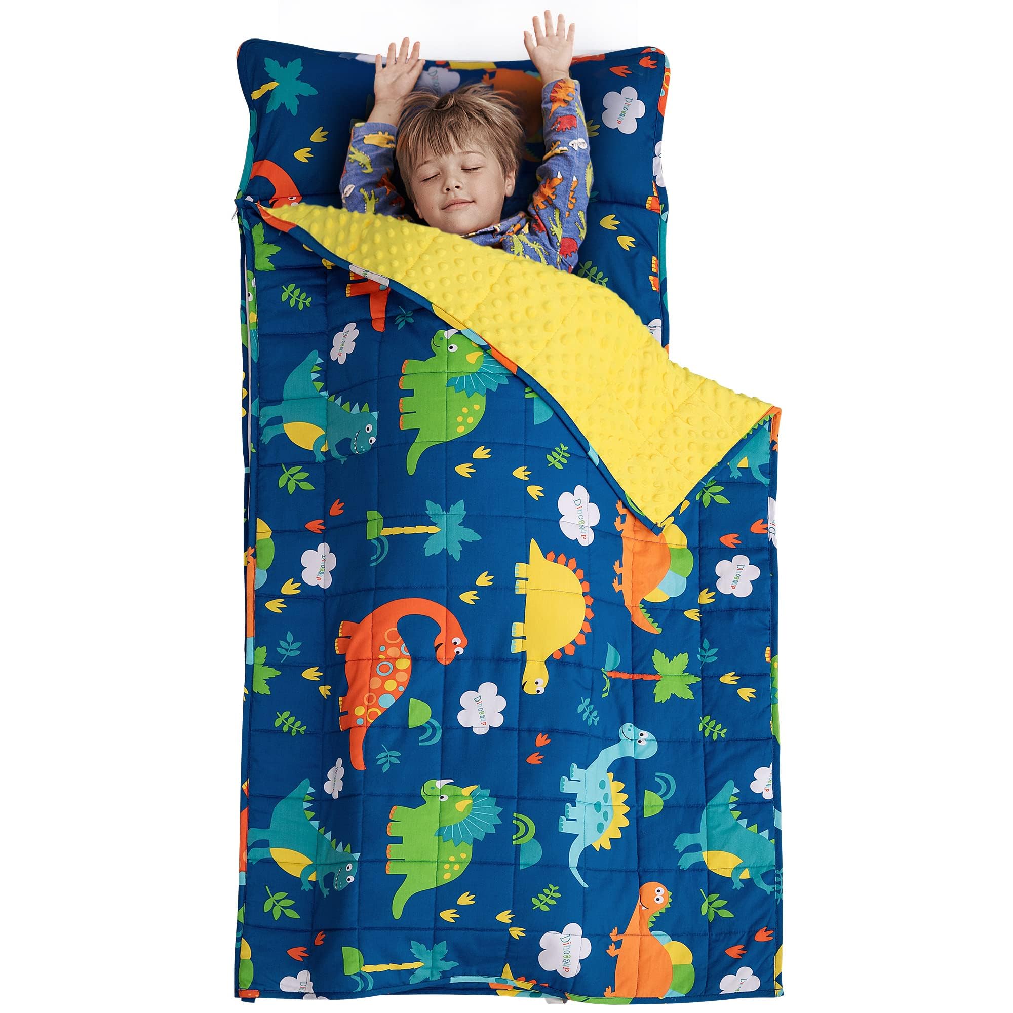 Amazon.com: Kids Nap Mat with Weighted Blanket 3lb for Daycare, Insugar ...