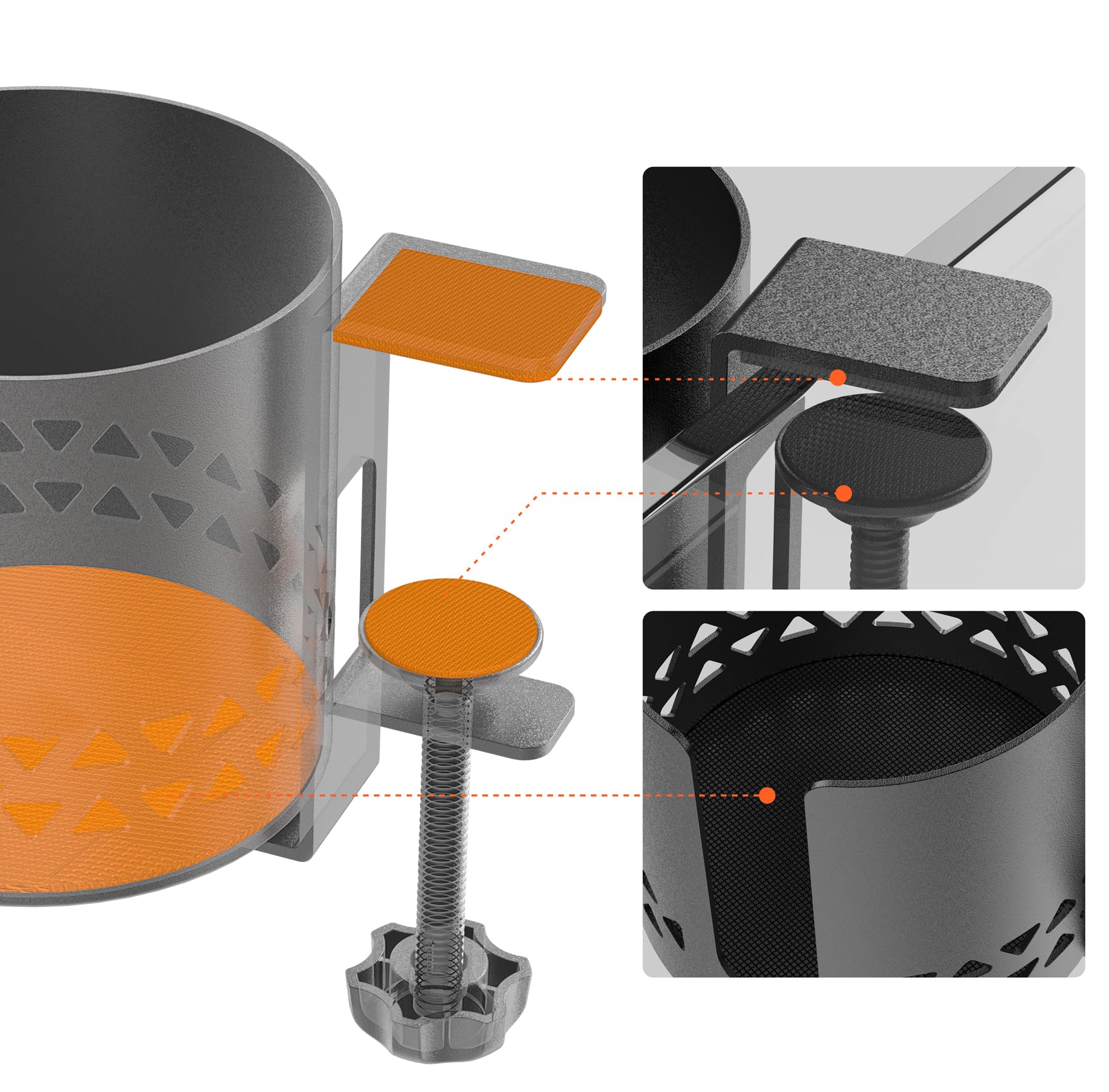 Snapklik.com : Desk Cup Holder Metal & Headphone Hanger 360 Rotating PC ...