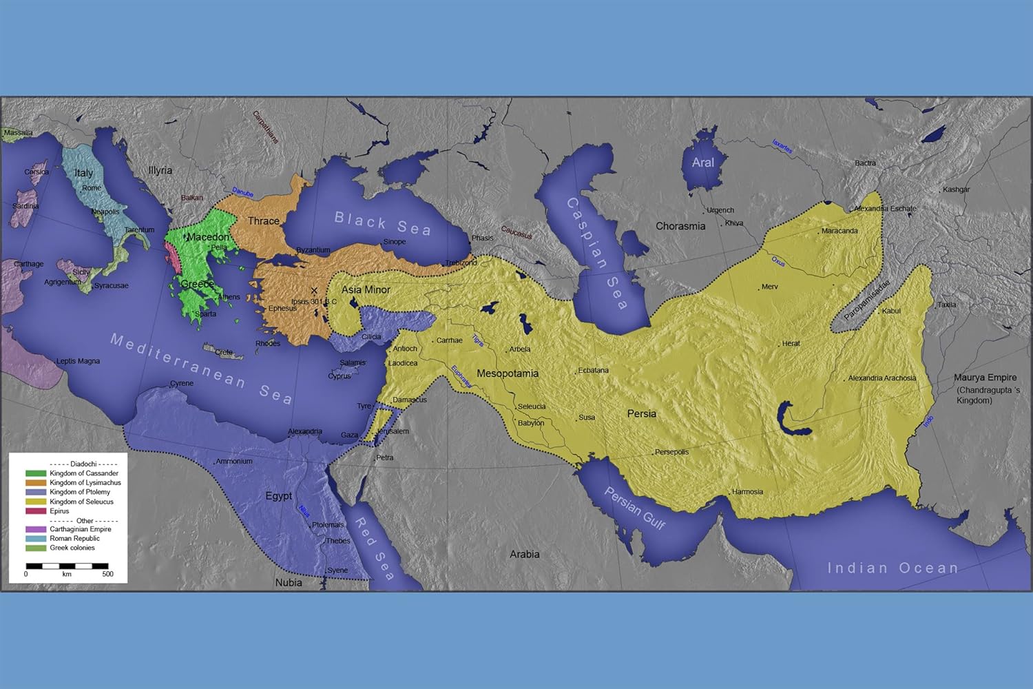 Amazon.com: 24x36 gallery poster, Map of Alexander the Great Empire 301 ...