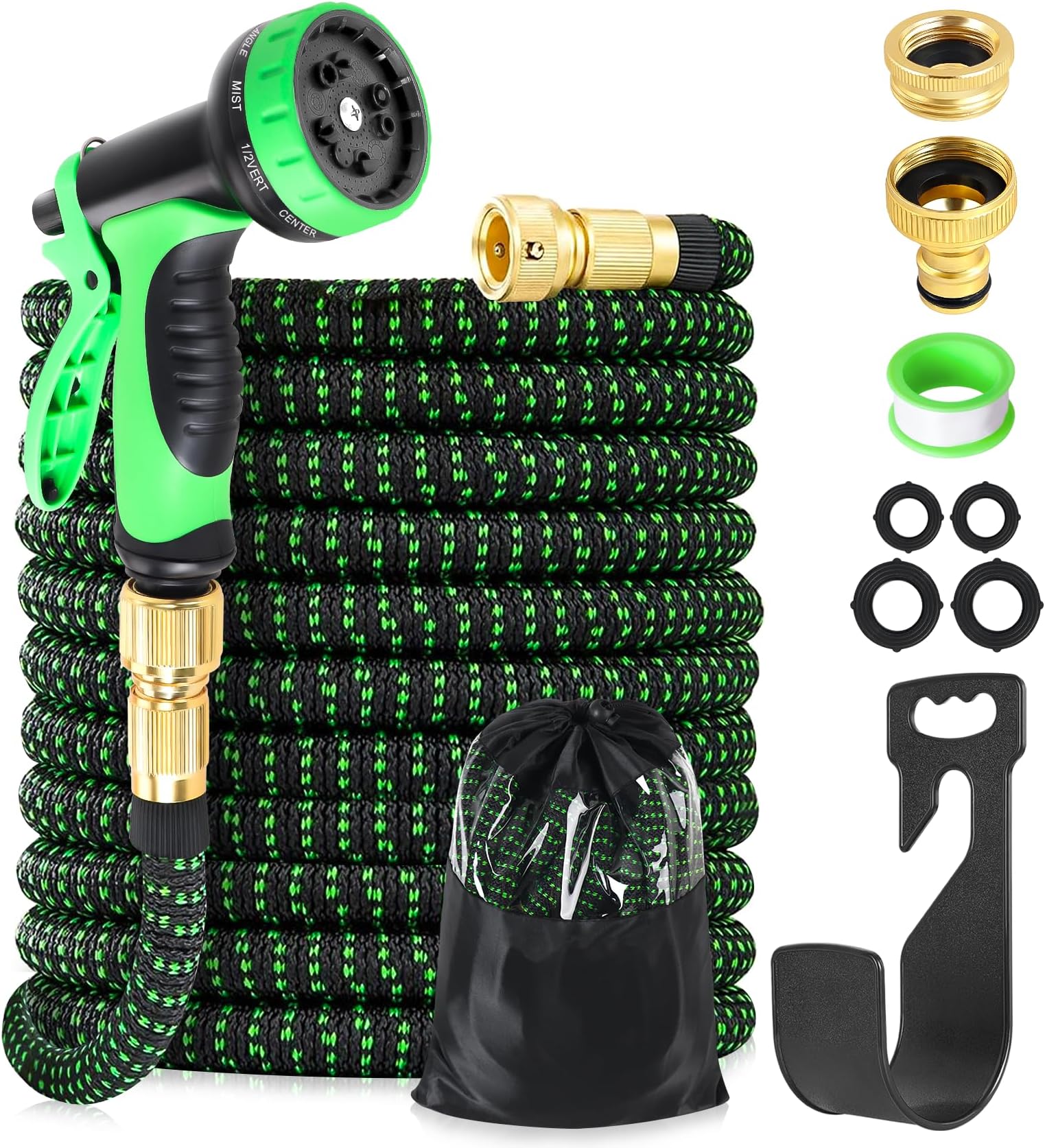 Expandable Garden Hose 50ft - Expanding Water Hose with 10 Function ...