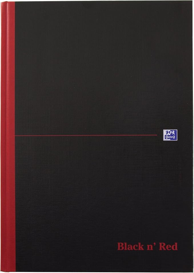 Oxford Black n' Red, A4 Notebook, Casebound, Hardback, 192 Pages ...