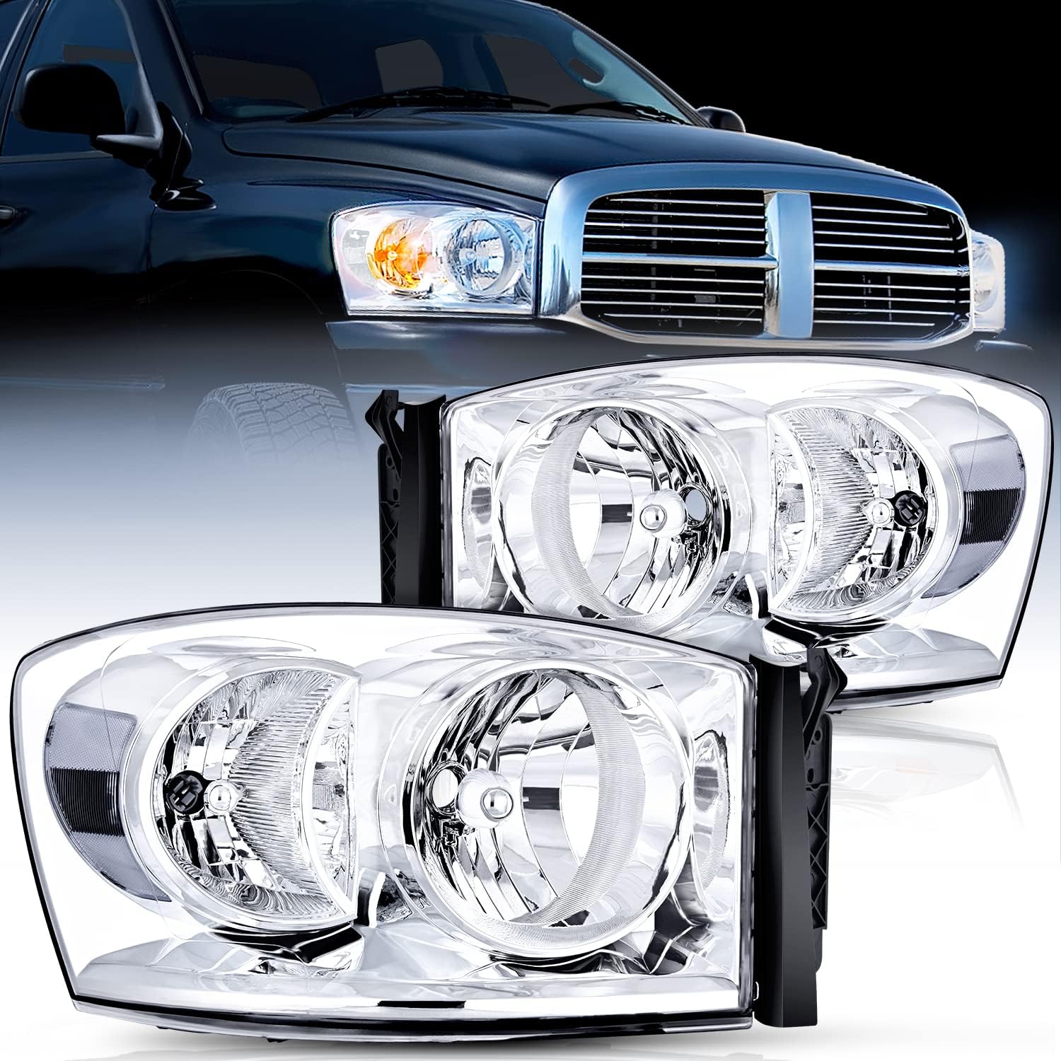 Amazon.com: Nilight 2007 2008 2009 Dodge Ram Headlight Assembly 2 Pack ...
