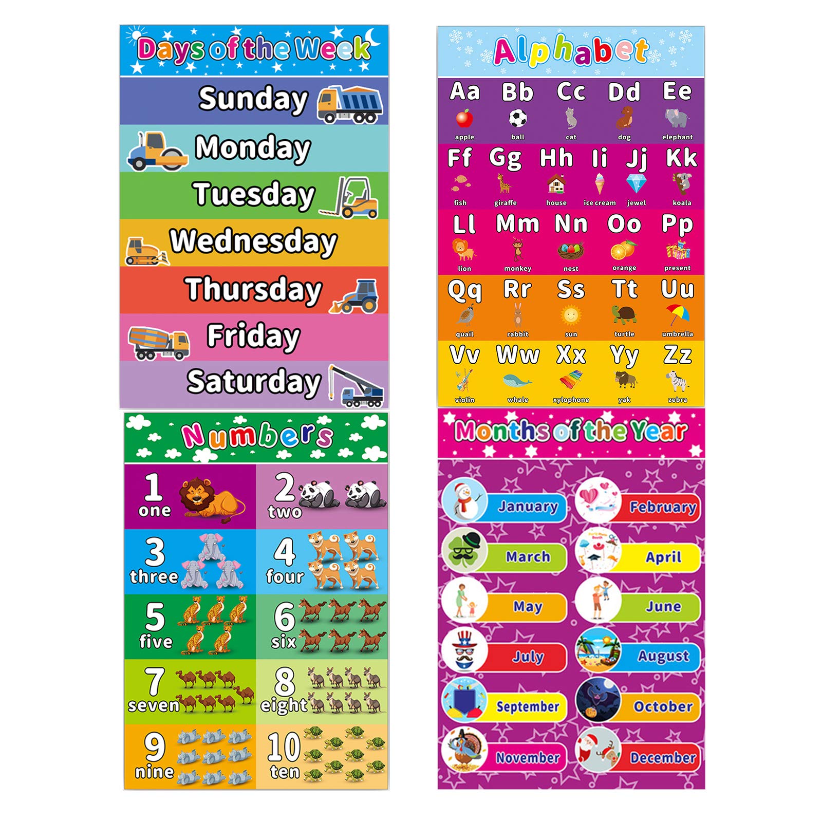 Buy 4 Pieces Educational s,Educational Preschool for Toddler and Kid ...