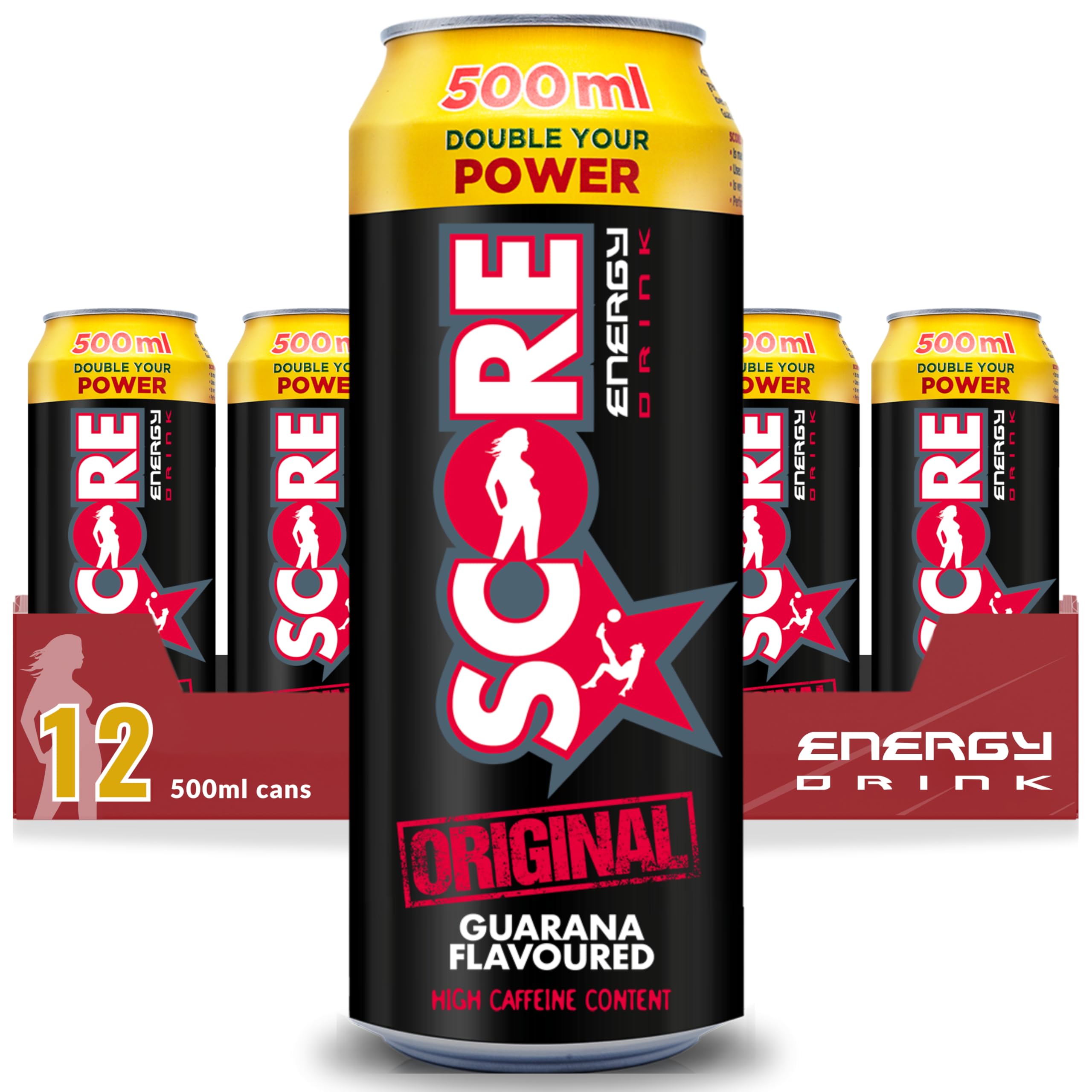Score Energy Original Drink (12 x 500ml) Double Shot 160mg High ...