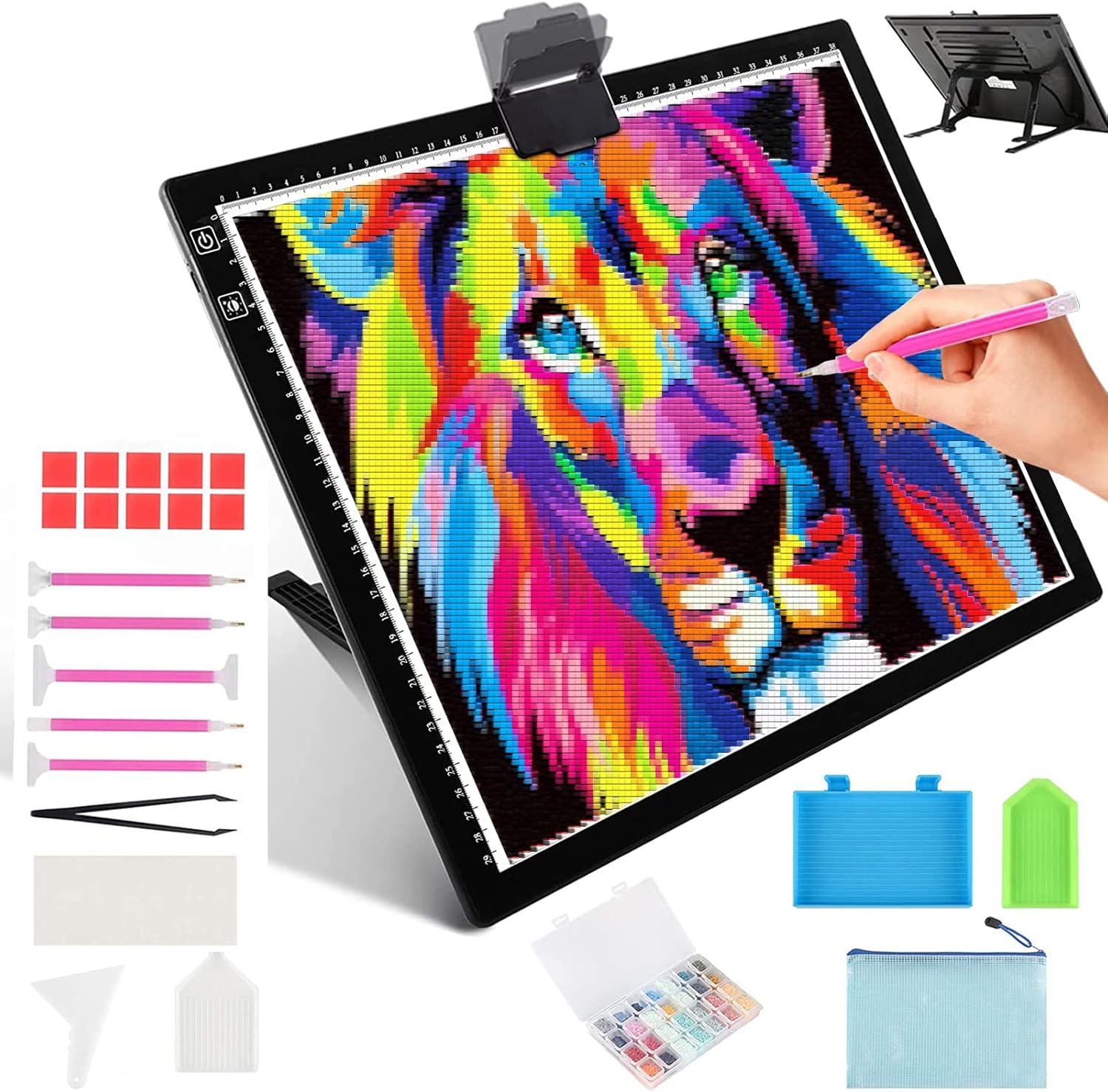 A3 Wireless LED Light Pad with Carry Bag, Rechargeable & Adjustable ...