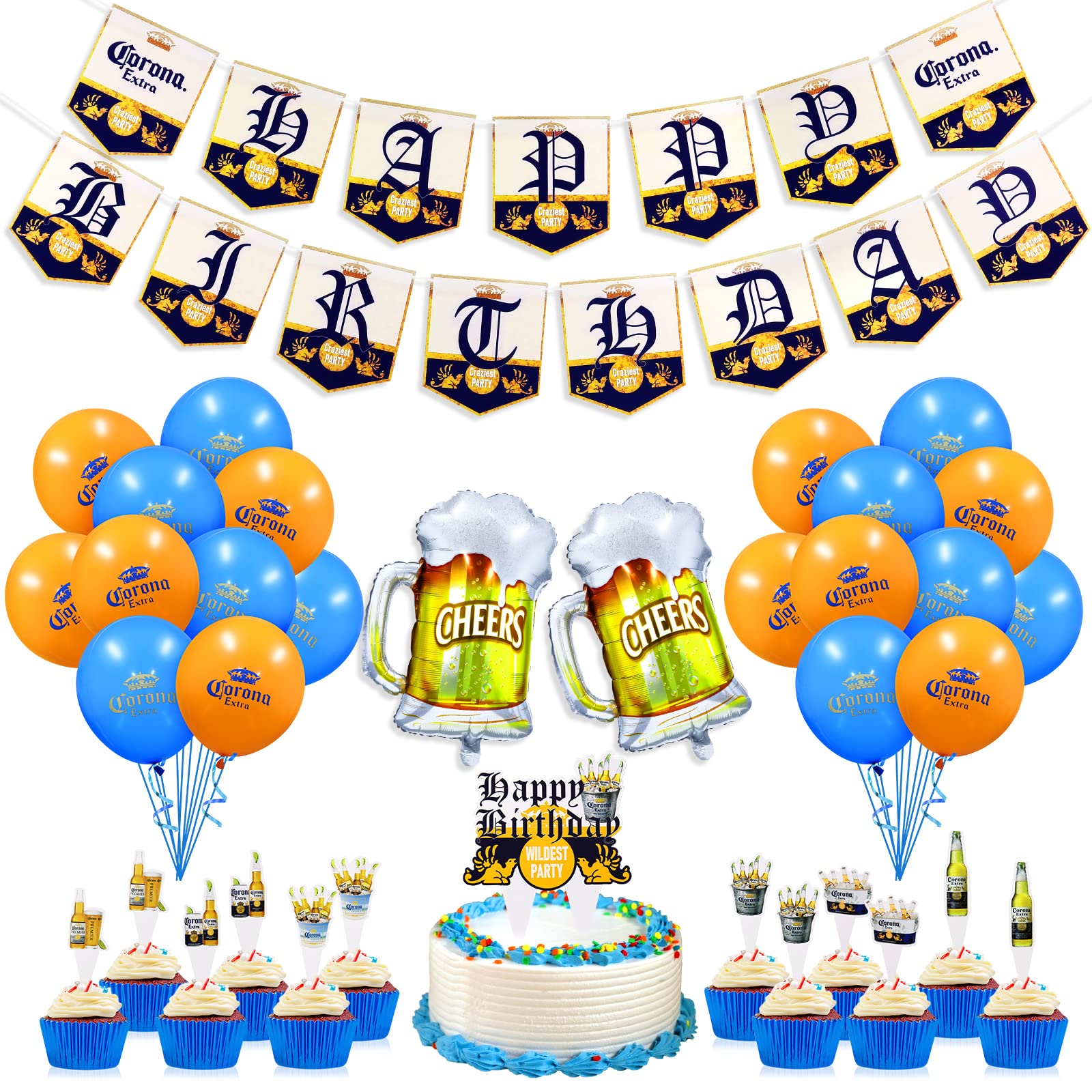Amazon.com: Beer Birthday Party Decorations, 36 Pieces Beer Theme Party ...