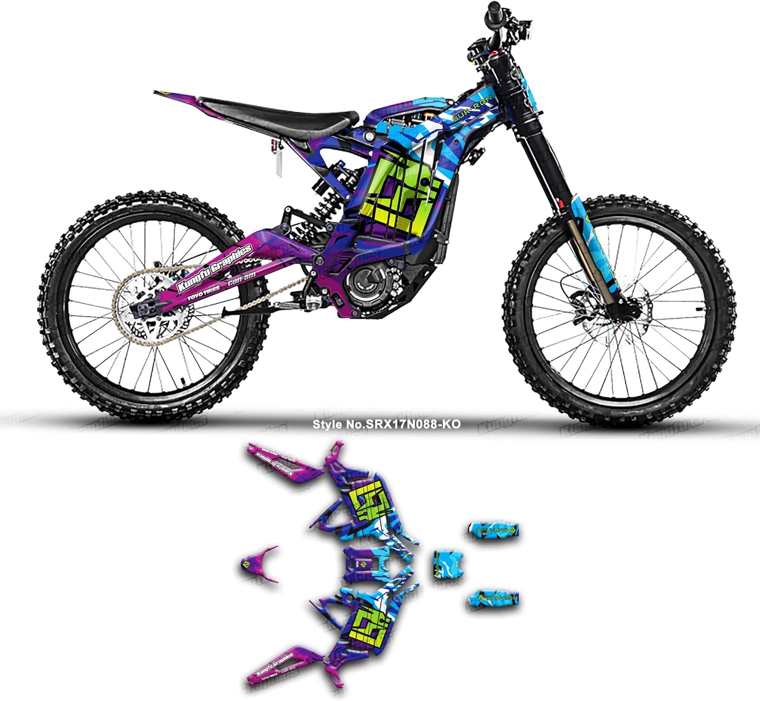 Kungfu Graphics Custom Decal Kit for Surron SUR-RON Dirt Bike, Light ...