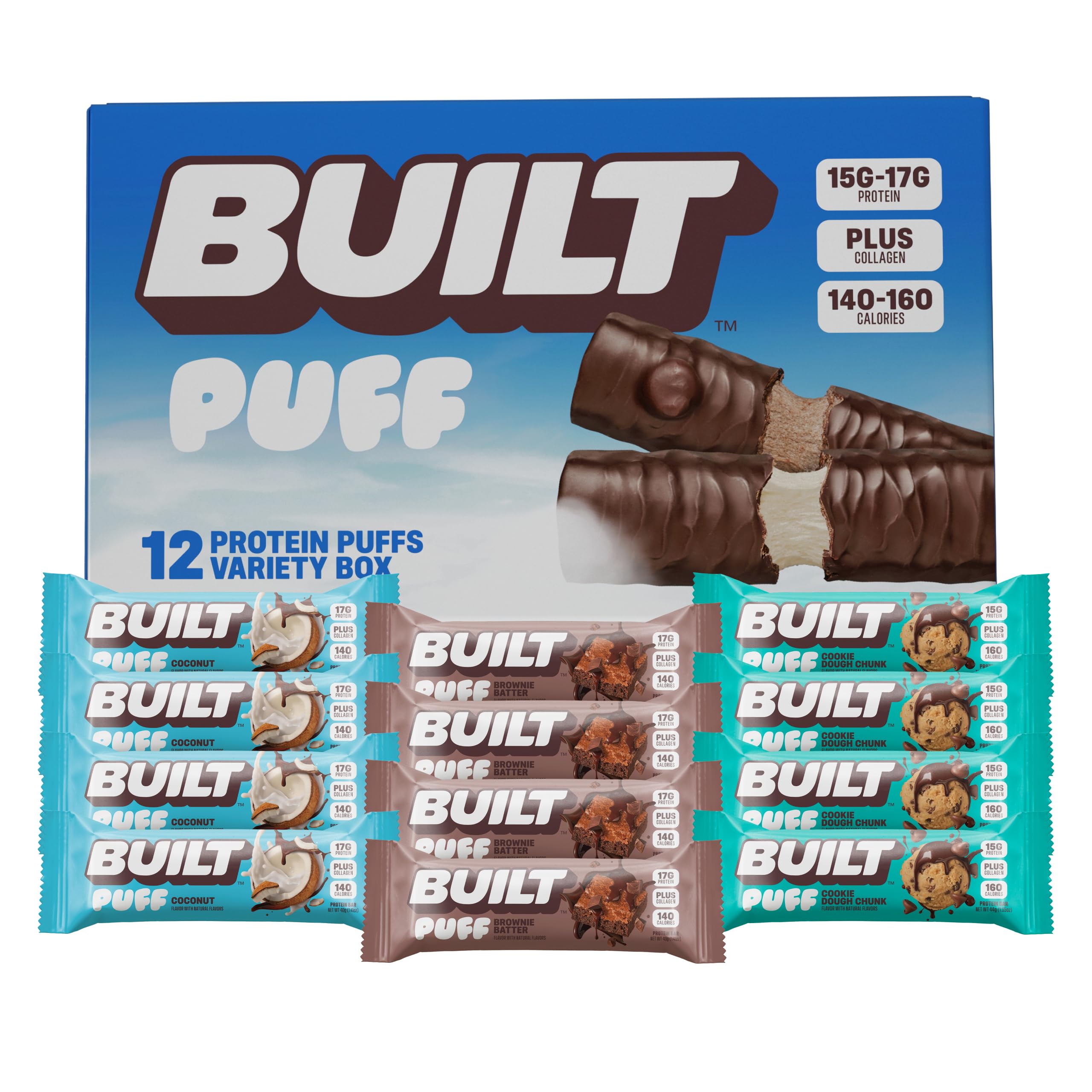 Amazon.com : BUILT Protein Bars, Variety Pack, 12 Bars, Protein Snacks ...