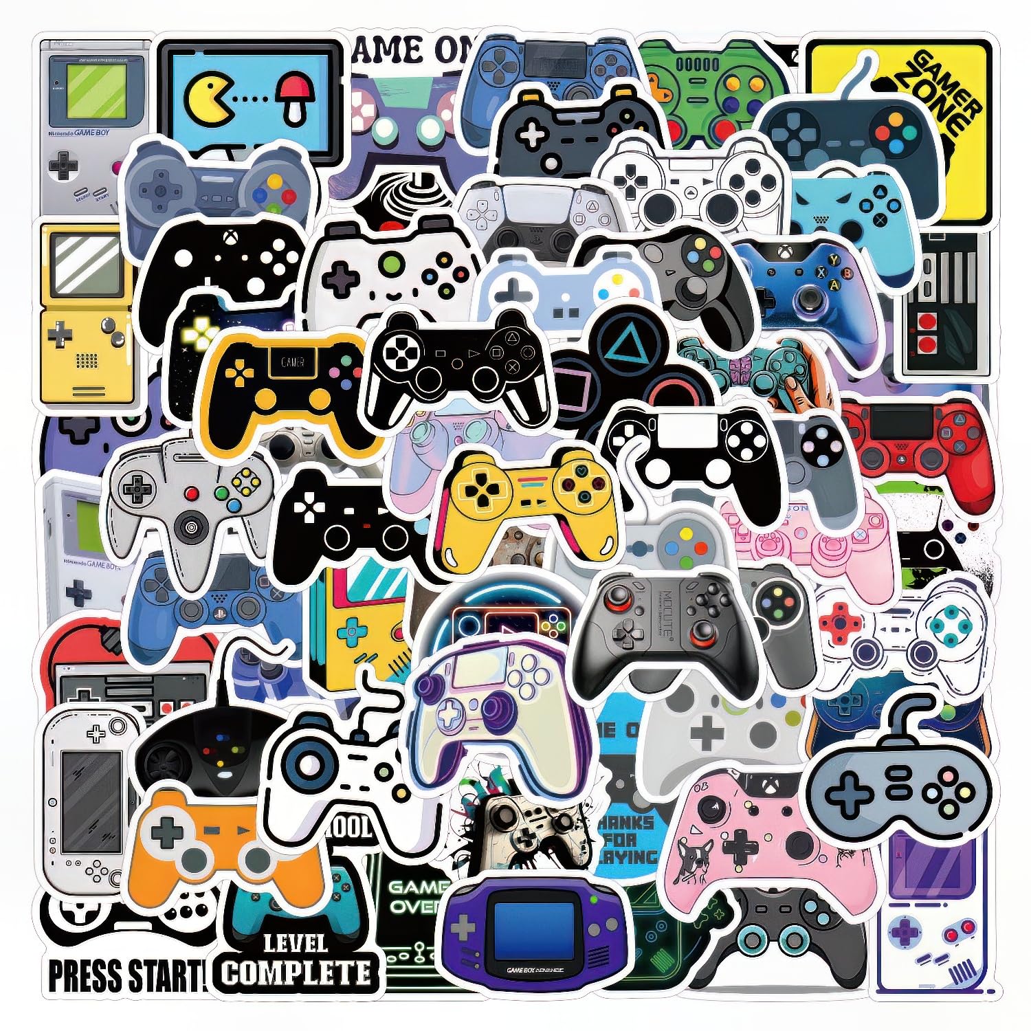 Amazon.com: 120PCS Video Game Stickers Cool Cartoon Gamepad Sticker ...