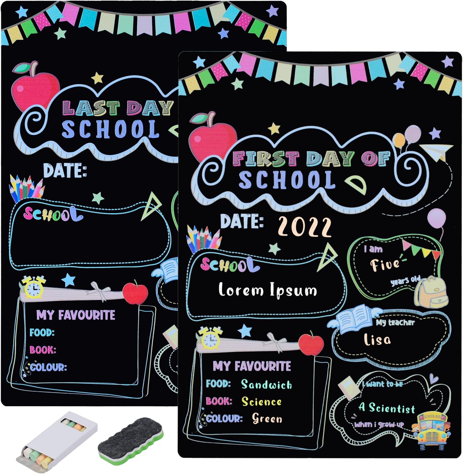 First Day of School Sign - chalkboard - 1st Day of School wooden sign ...