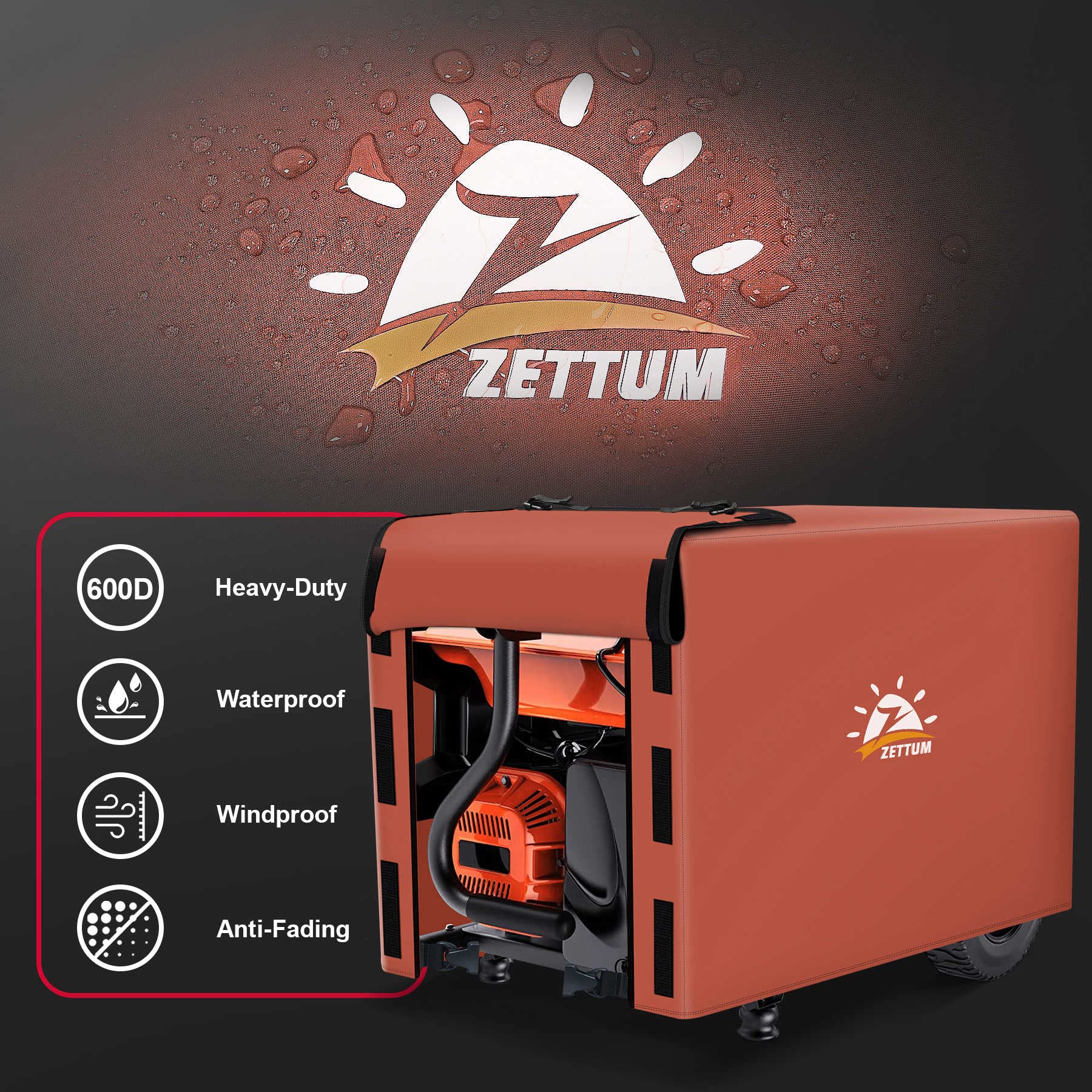 Zettum Generator Cover 35 Inch - 600D Outdoor Generator Cover Heavy ...