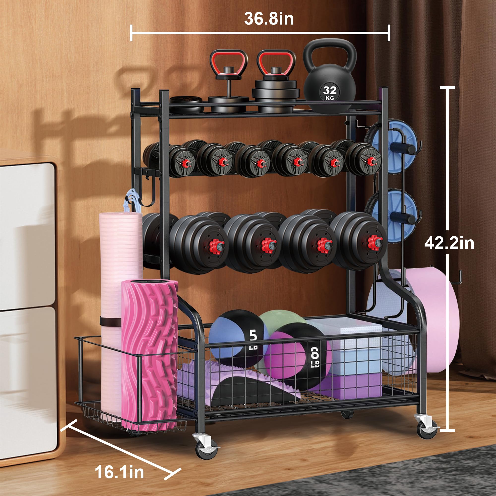 Dumbbell Rack, Gym Rack For Home Gym, Suitable For Dumbbells ...