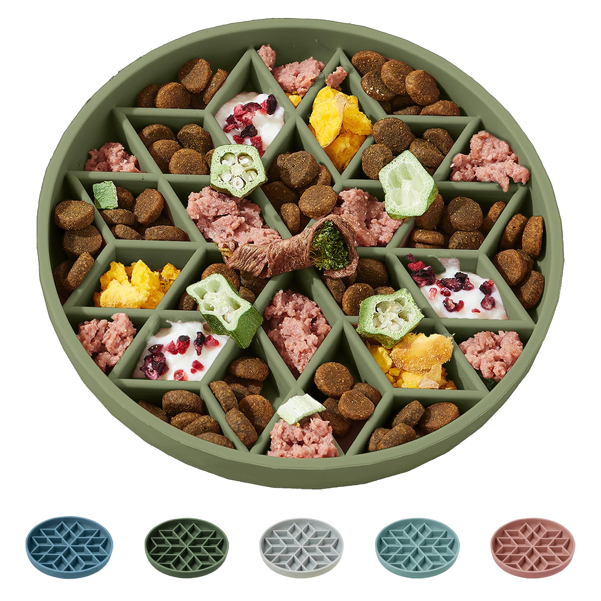 Amazon.com : OHMO Slow Feeder Dog Bowls(Camo Green, 7.3") for Medium ...