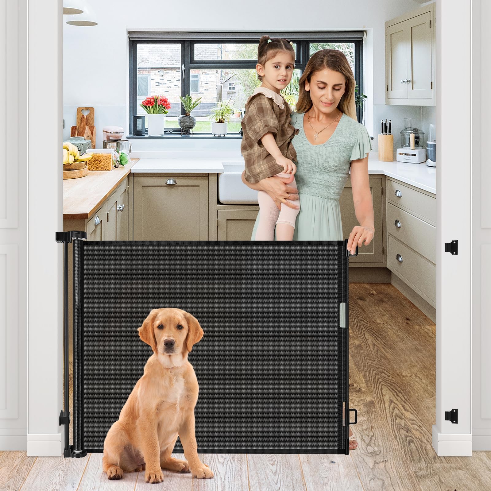 Amazon.com: dearlomum Retractable Baby Gate,33x55 Inch + Retractable ...