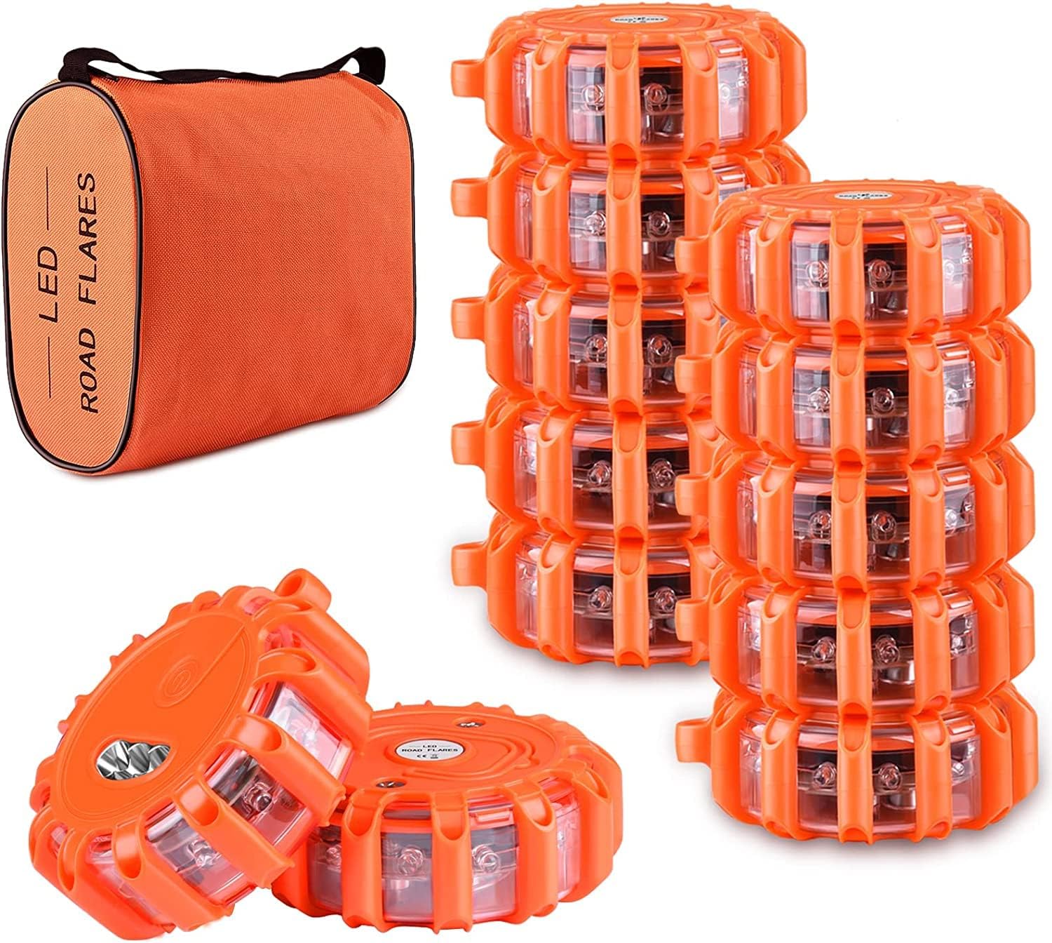 Tobfit LED Road Flares Portable Emergency Lighting Flare Kit with ...