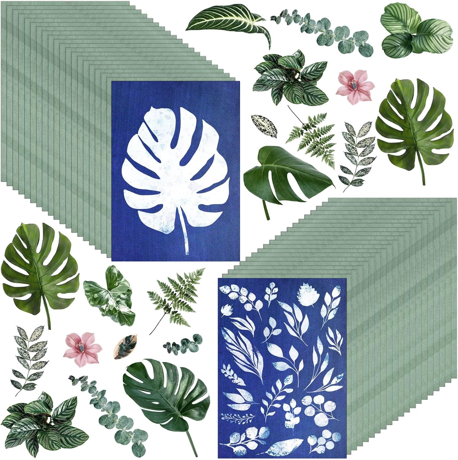 Amazon.com: 40 Sheets Sun Print Kit Cyanotype Paper, A5 Sun Art ...
