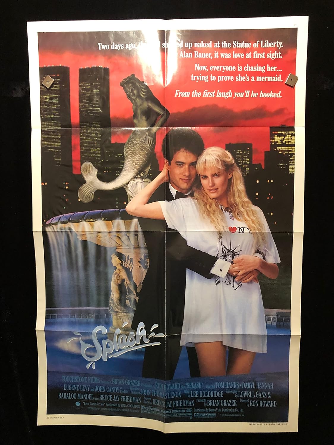 Splash 1984 Original Vintage One Sheet Movie Poster, Tom Hanks, Daryl ...