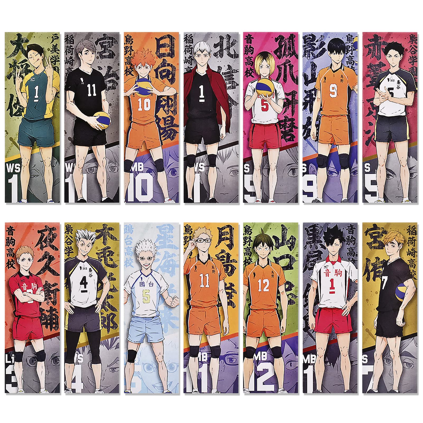Buy Saicowordist Set of 14 Anime Haikyuu Bookmarks Cartoon Characters ...