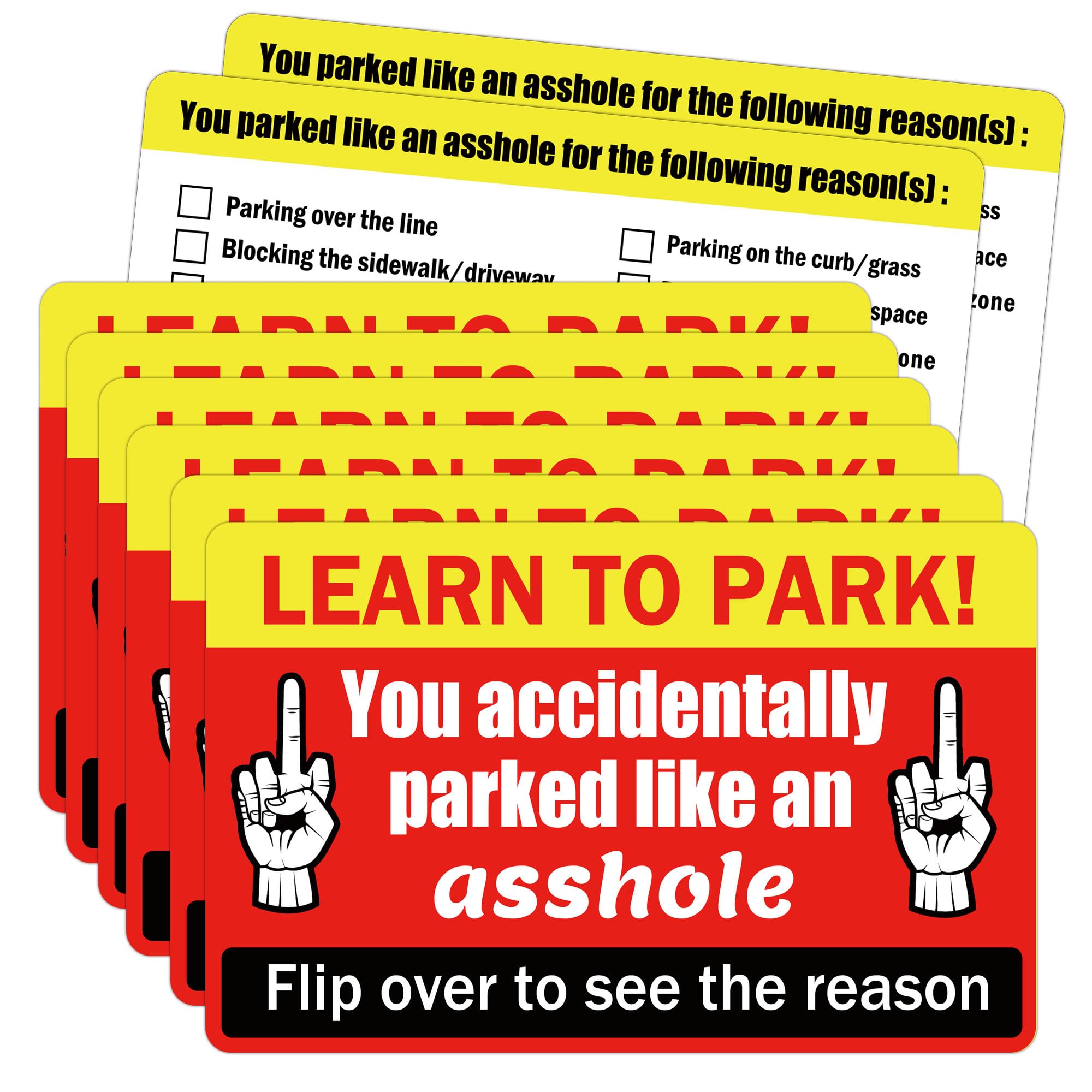Amazon.com: Bad Parking Cards 3.5"x2" You Parked Like an Asshole Cards ...