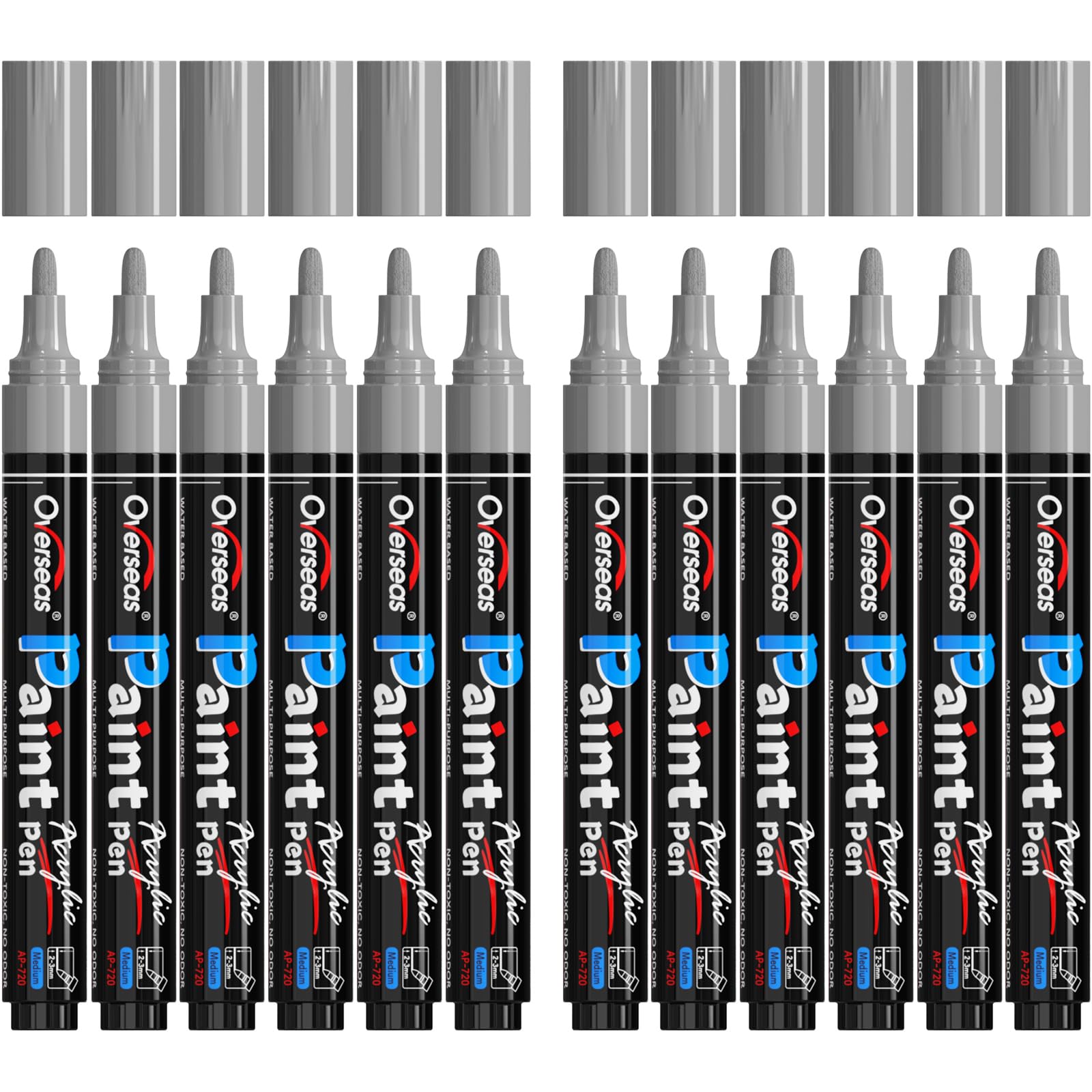 Amazon.com: Overseas Silver Paint Pens Paint Markers - Permanent ...