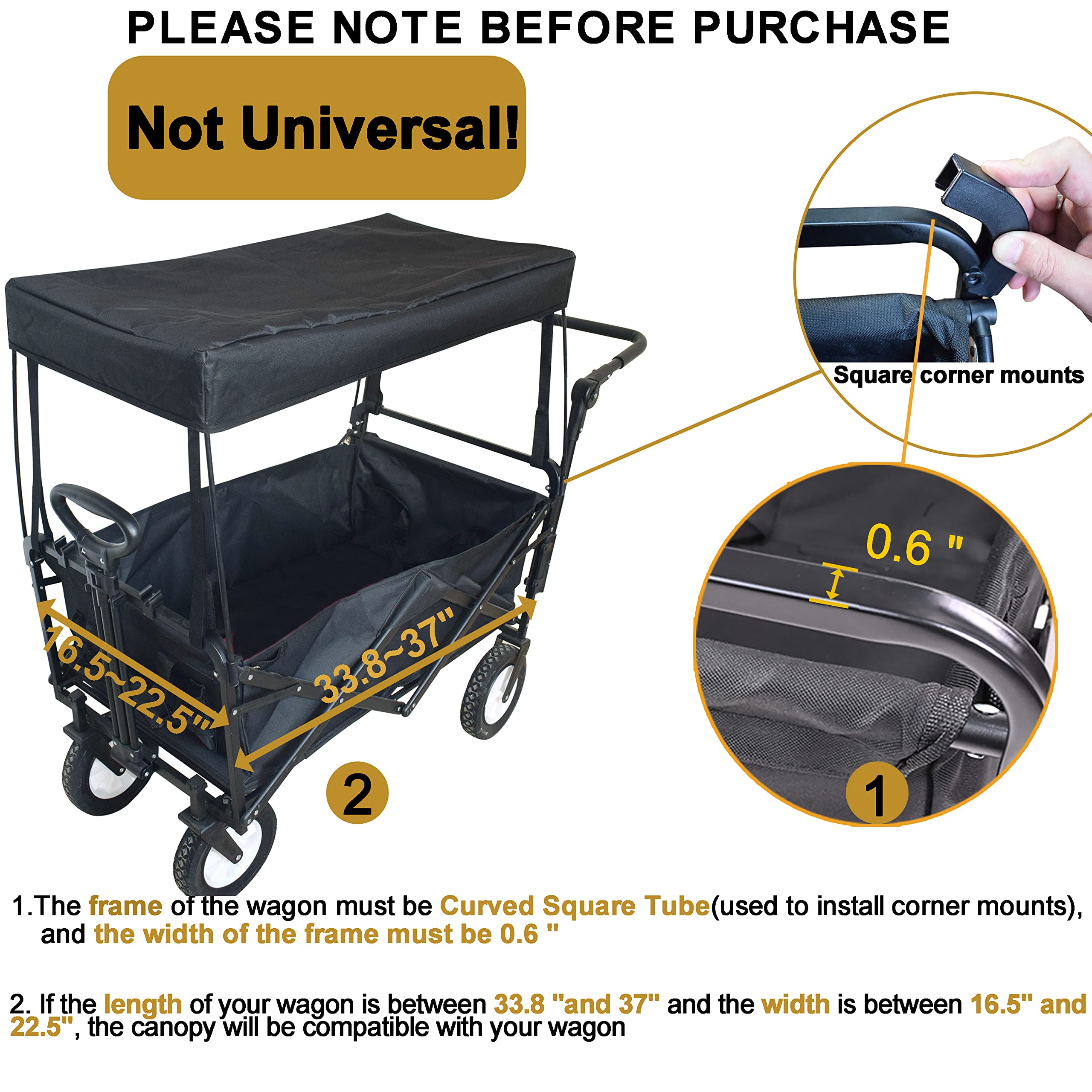 C2 Canopy for Wagon Attachment, Awning Shade Cover for Kids Folding ...