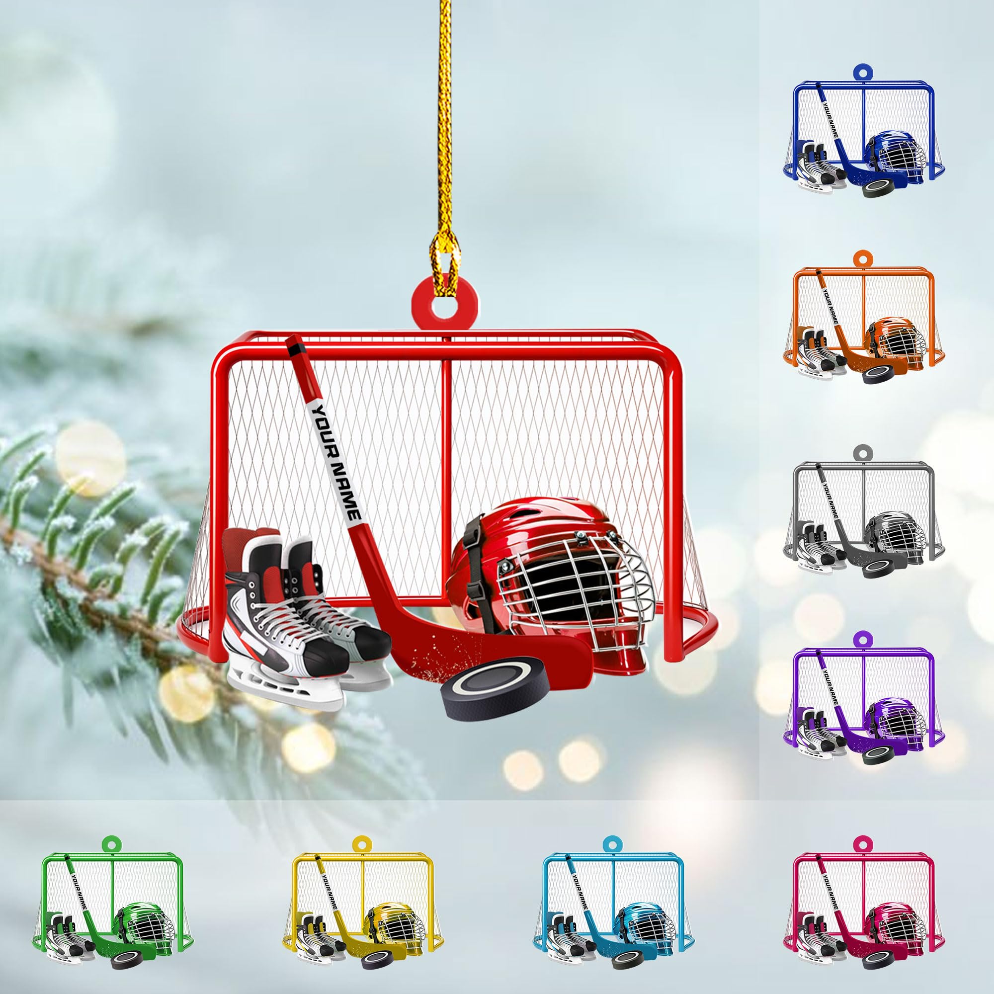 Amazon.com: Ice Hockey Custom Chrismas Ornament 2024, Personalized Ice ...