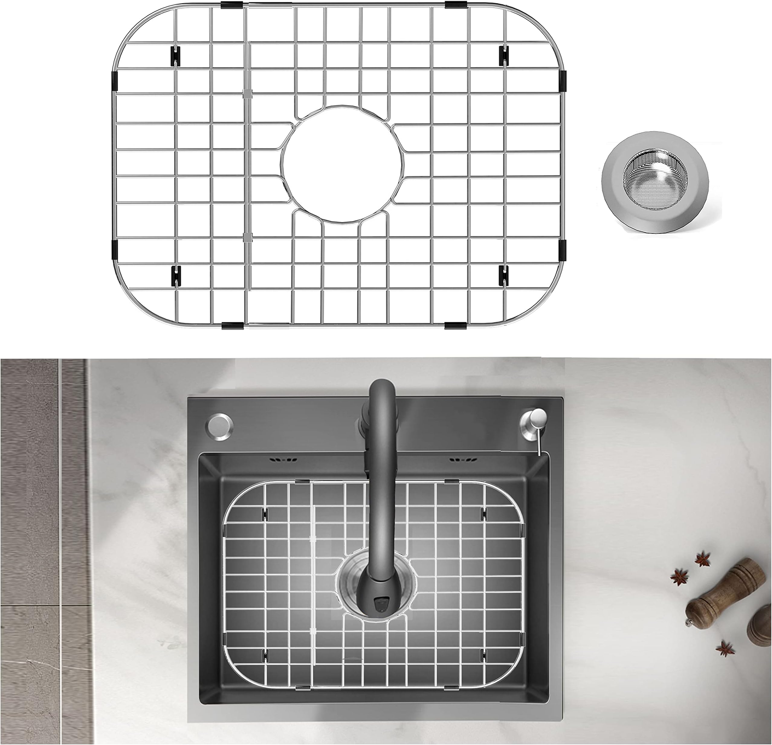 Amazon.com: K-6001-ST Bottom Basin Rack Stainless Steel 14.7 Inches by ...