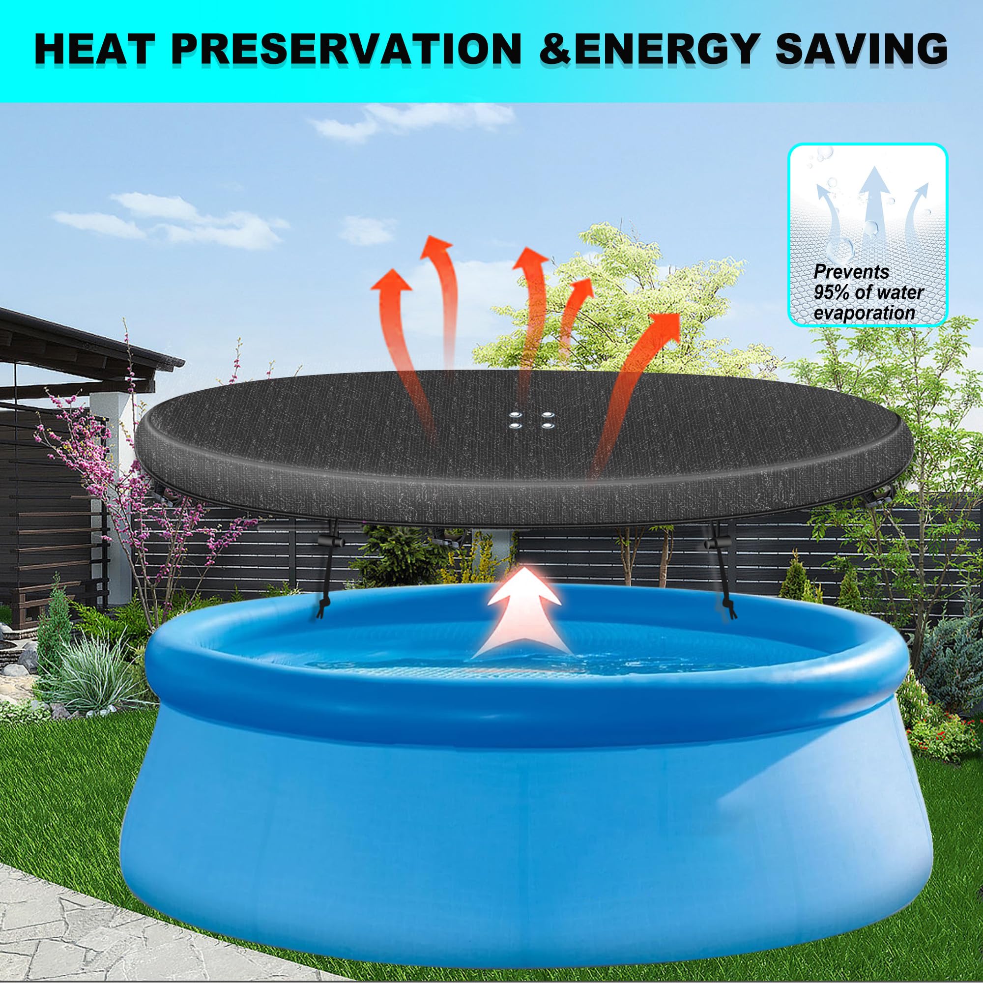 Snapklik.com : SIHAIAN 13-14Ft Round Pool Cover Inflatable Pool Covers ...