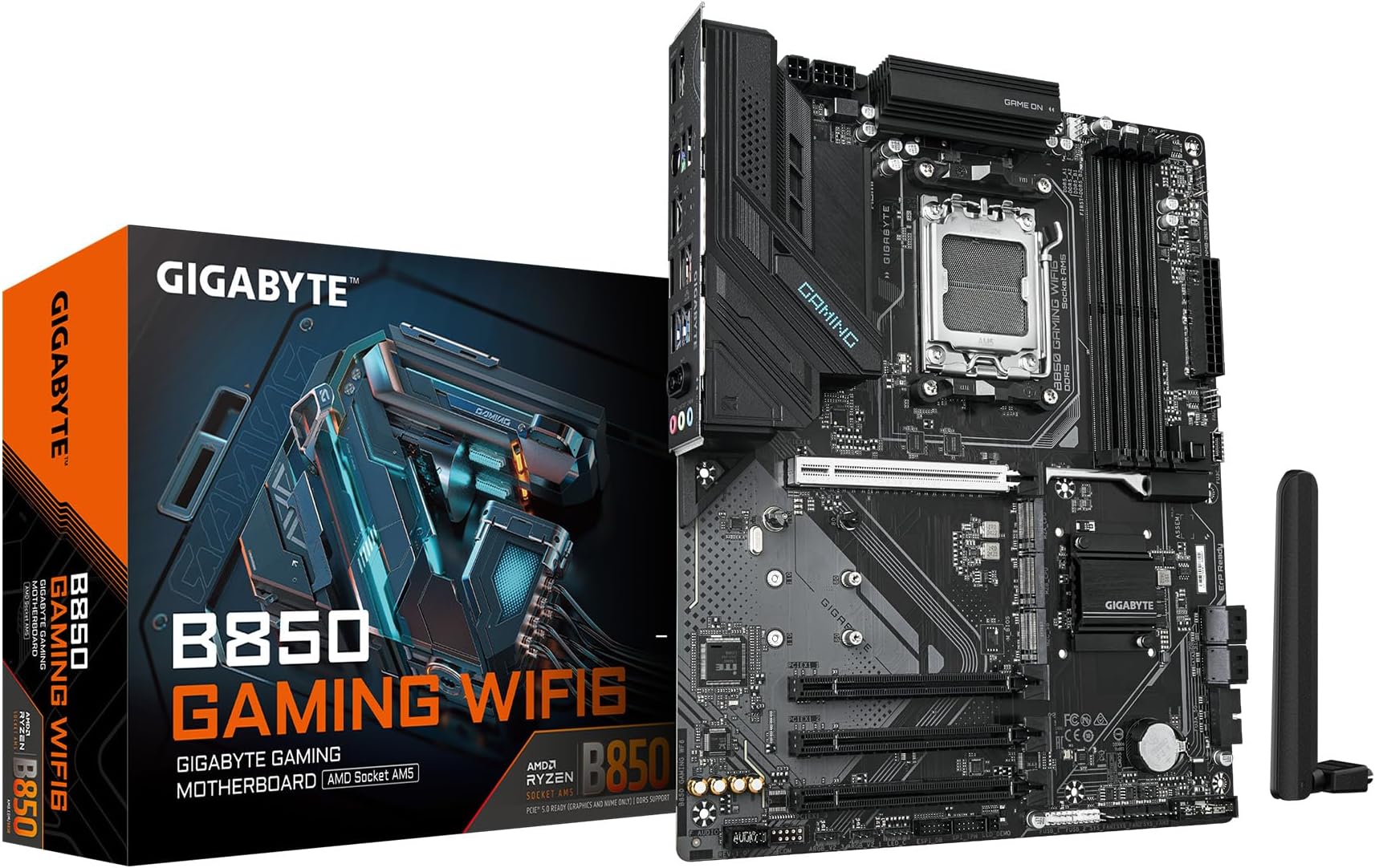 GIGABYTE B850 Gaming WIFI6 AMD AM5 LGA 1718 Motherboard, ATX, DDR5, 3X M.2, PCIe 5.0, USB-C ...