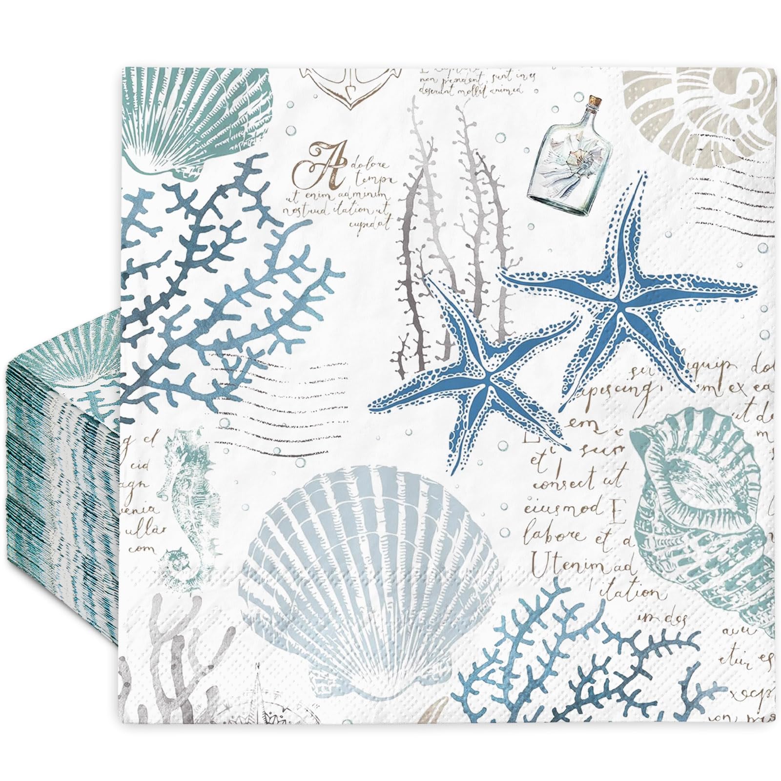 Amazon.com: JarThenaAMCS 50Pcs Under the Sea Paper Napkin Pastel ...